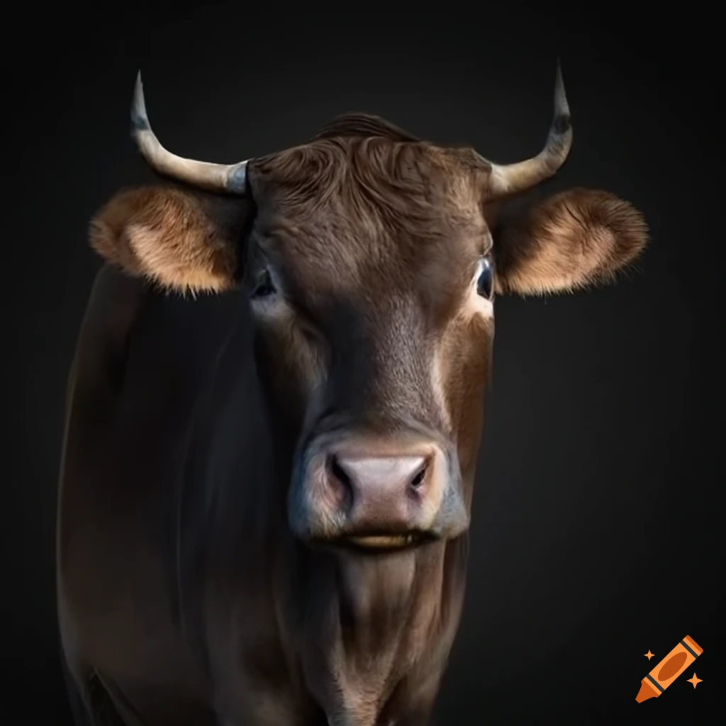 Realistic cow portrait on Craiyon
