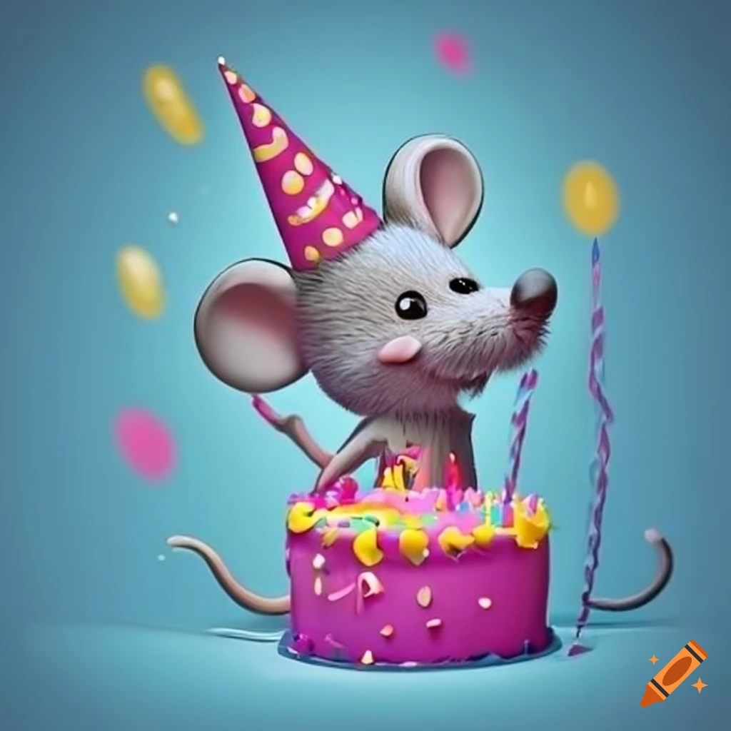 Birthday mouse on Craiyon