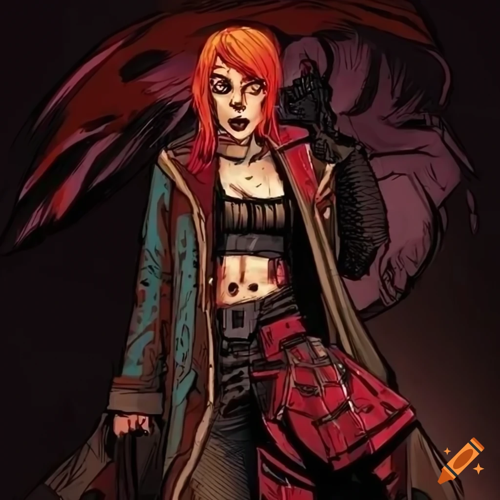 Female comic book character in punk style with rage pose and detective ...