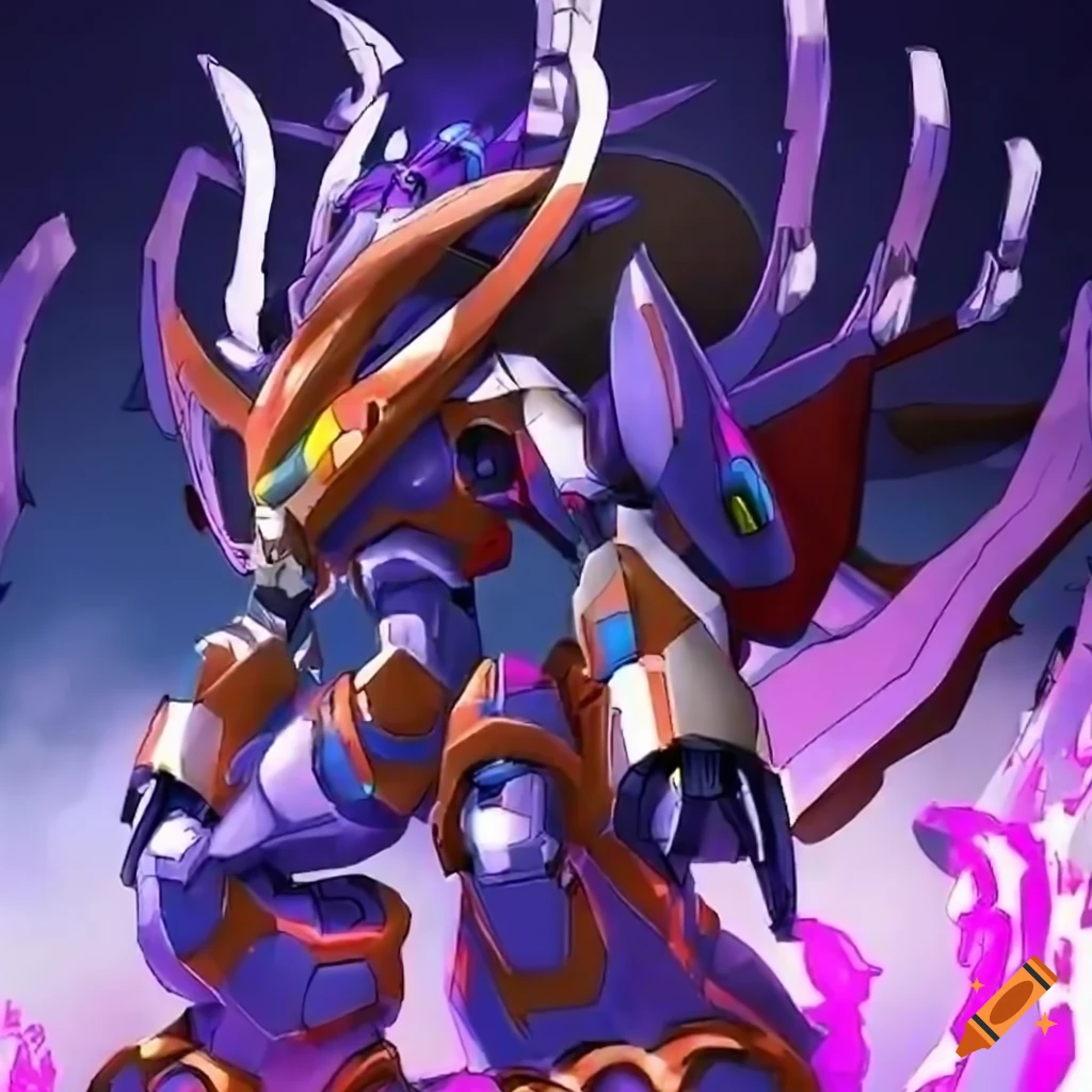 Anime mecha inspired by digimon style on Craiyon