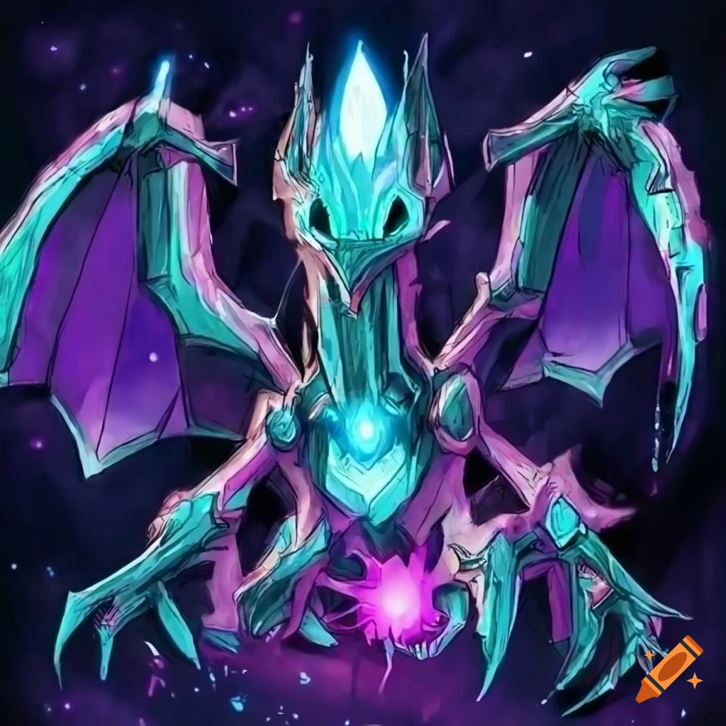 Sci-fi concept drawing of a star monster inspired by yugioh on Craiyon