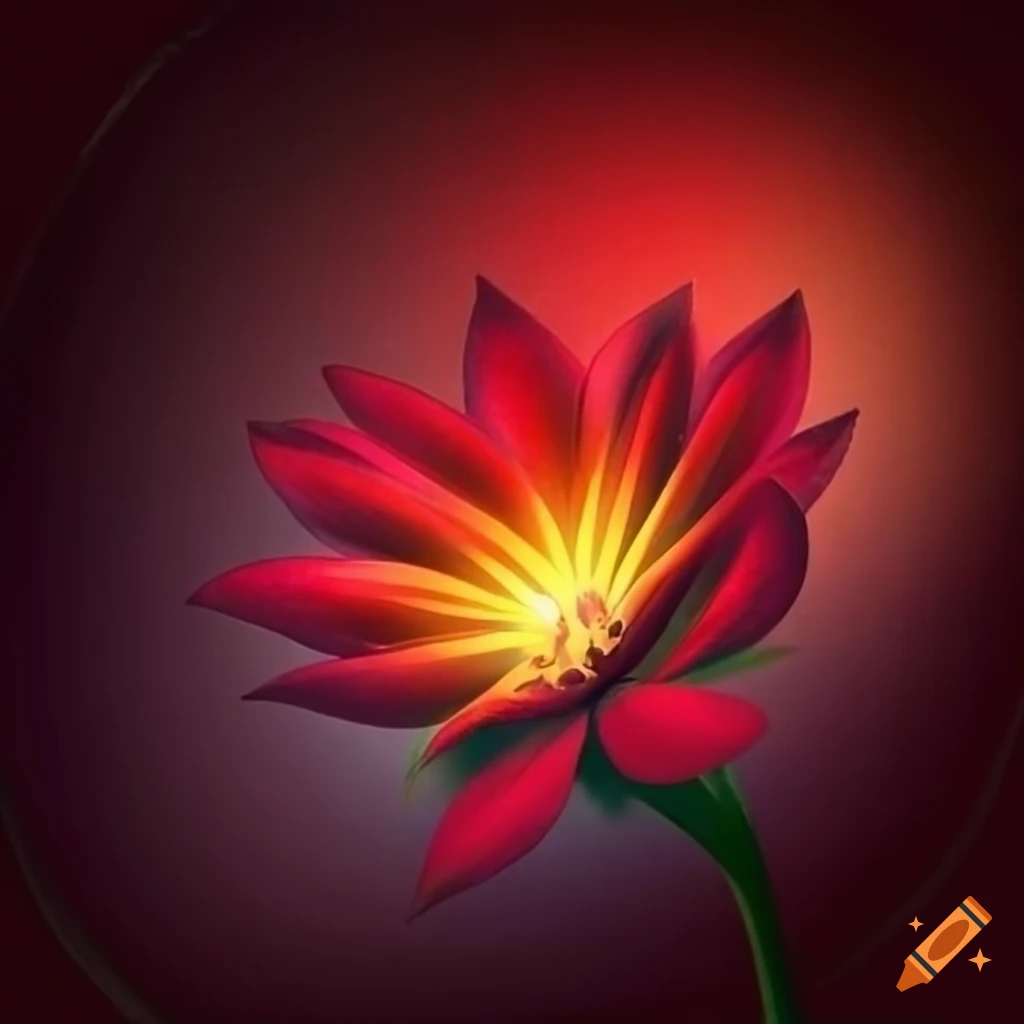 Fire red flower plant on Craiyon