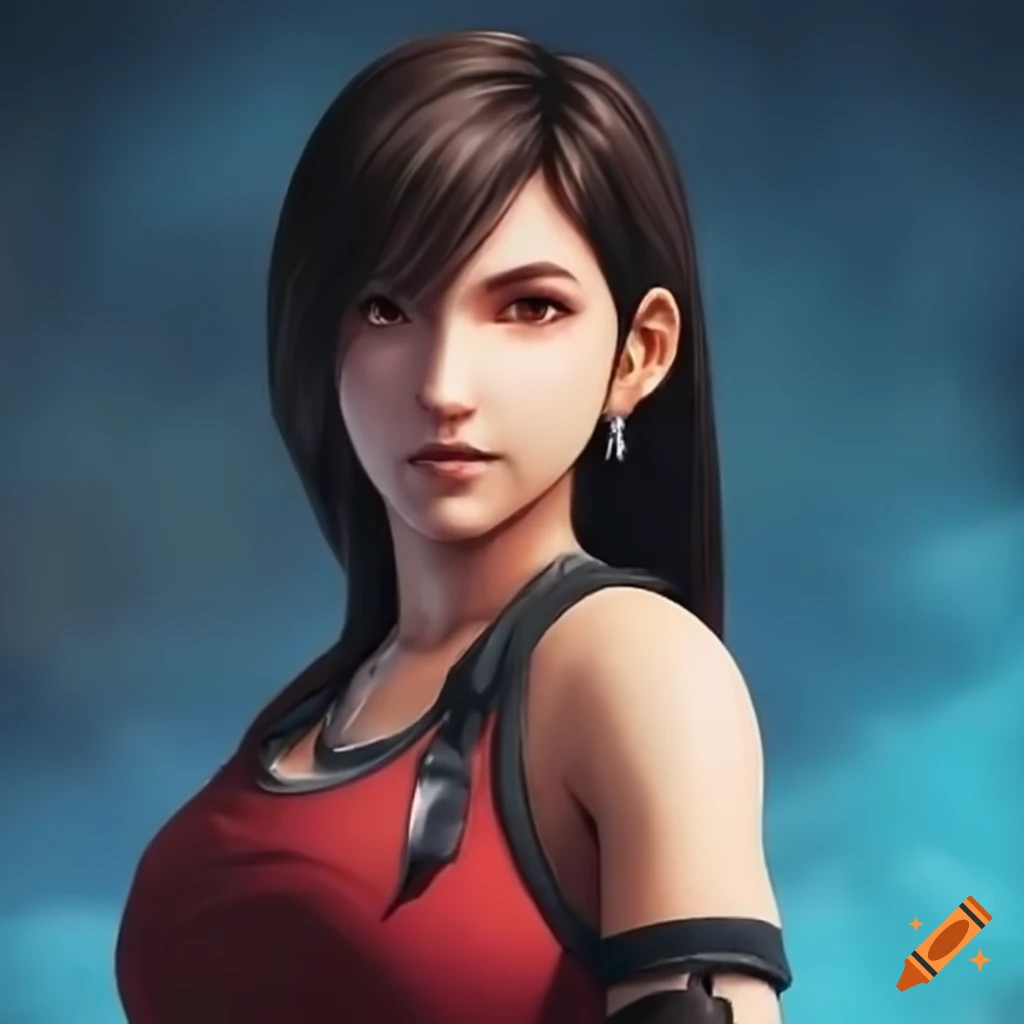 Tifa and cloud engaged in training on Craiyon