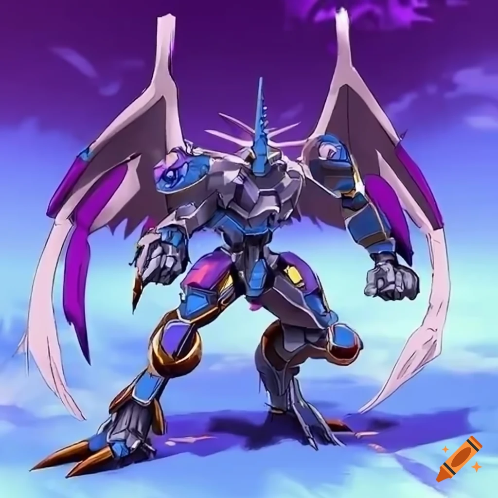 Anime mecha inspired by digimon on Craiyon