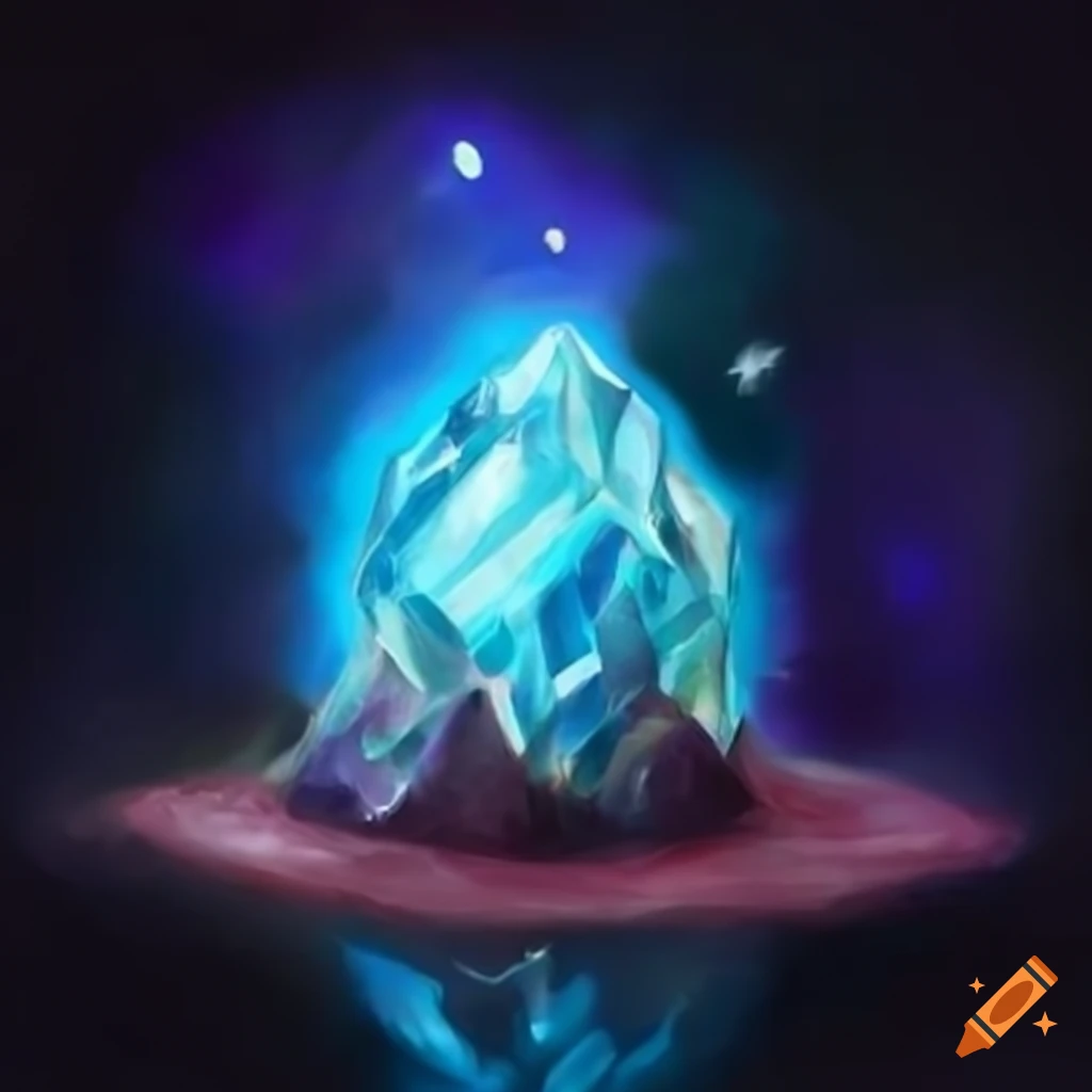 Magic ore in crystal form in a fantasy painting on Craiyon