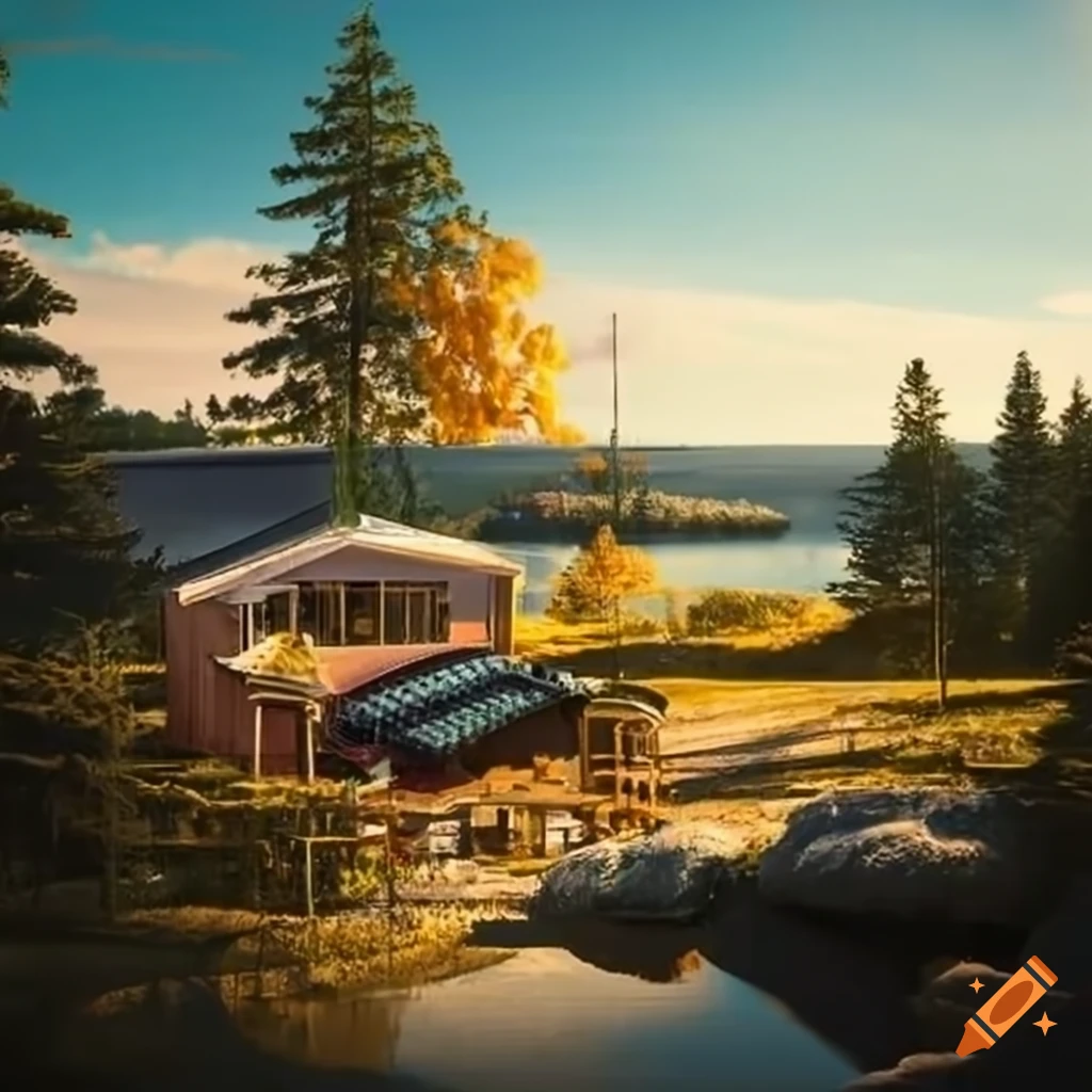 Solarpunk village in northern sweden on Craiyon