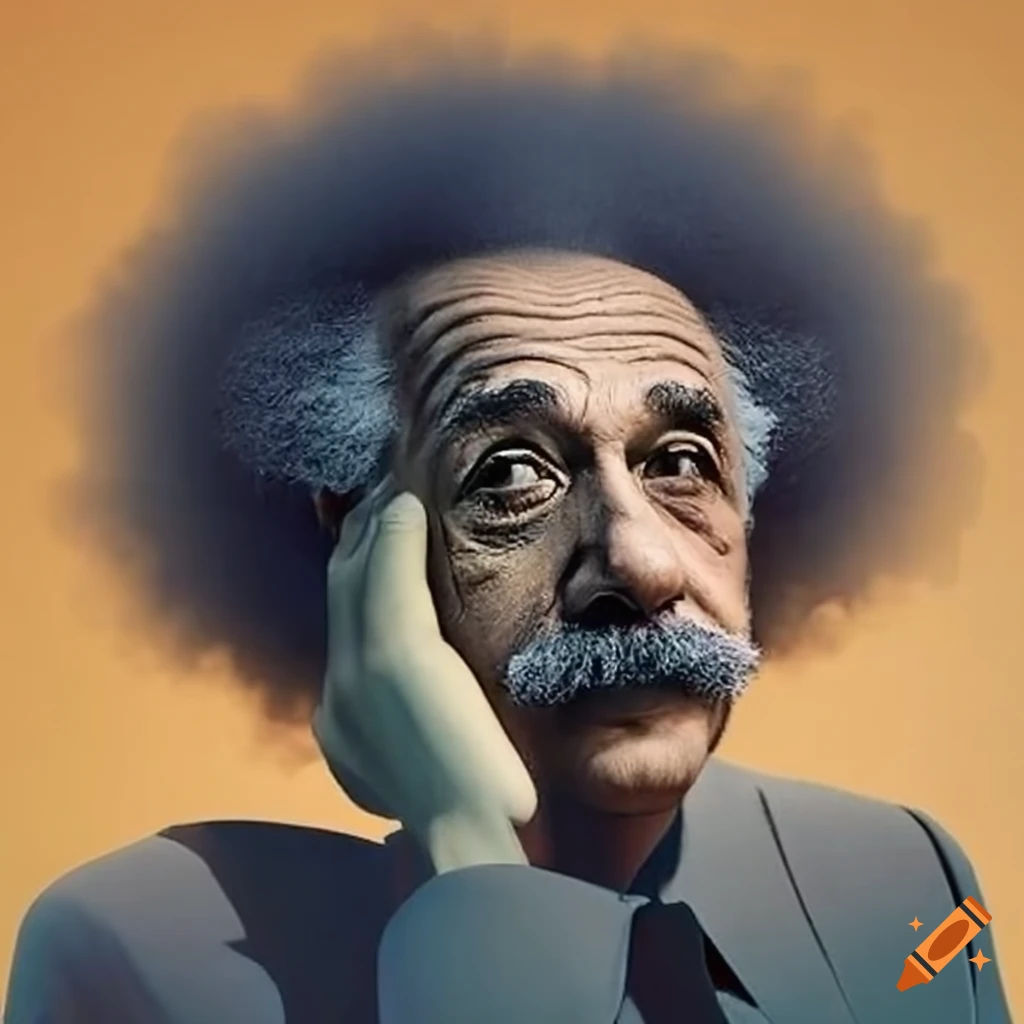 Portrait of an afro-american version of albert einstein on Craiyon