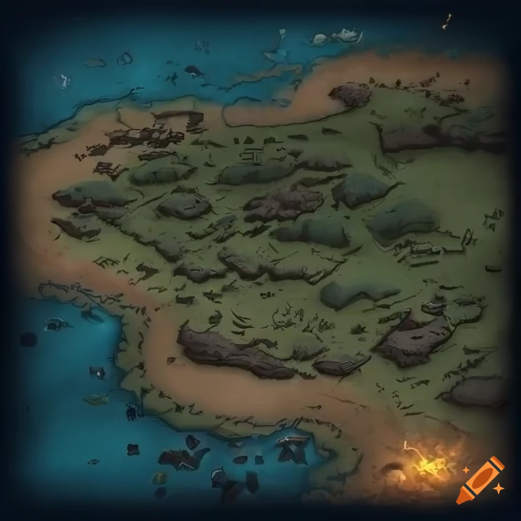 Magical map transforming into land in fantasy art style on Craiyon