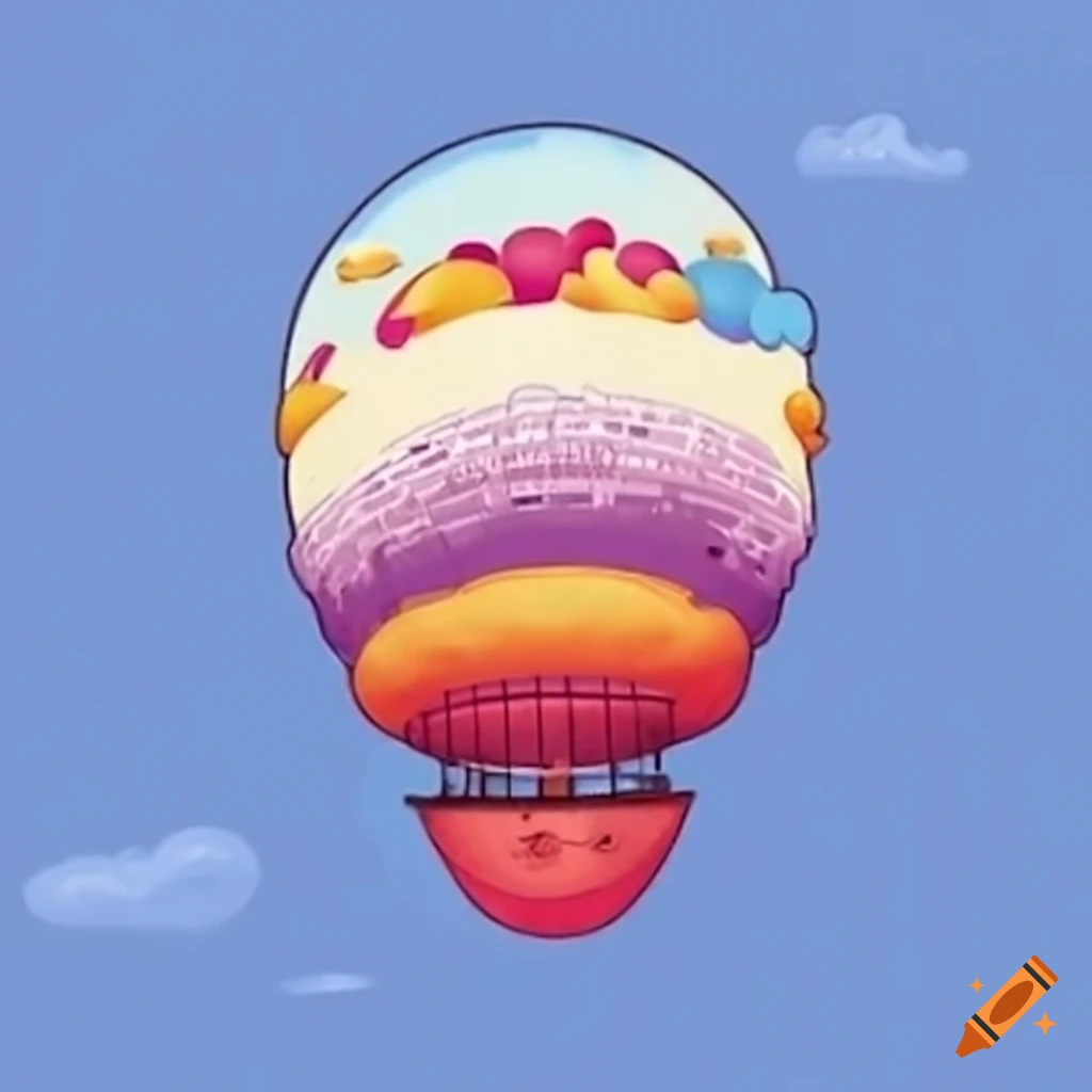 Whimsical blimp shaped like a former mayor's head soaring in the sky on ...