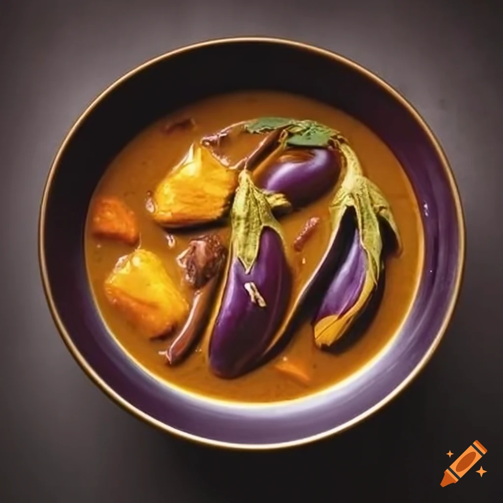 Curry d'aubergines dish on Craiyon