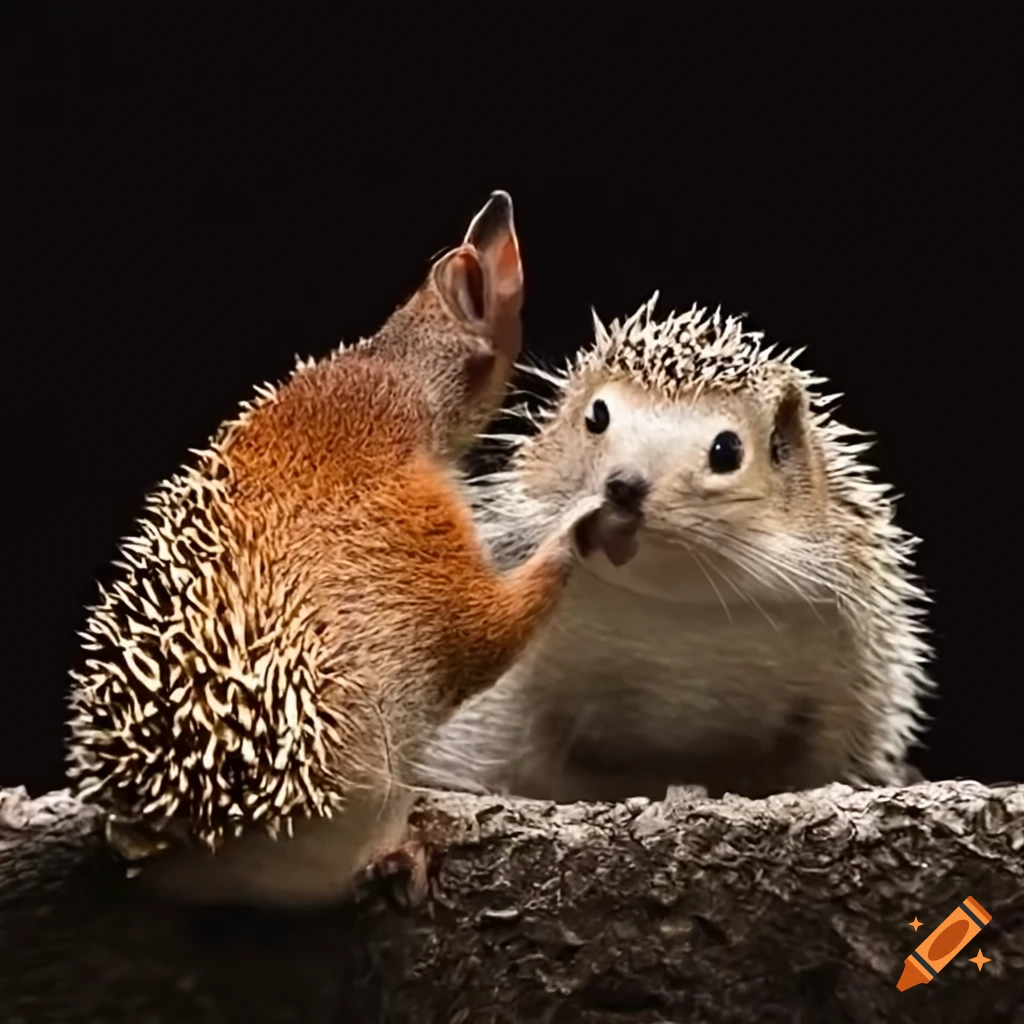 Squirrel and hedgehog friendship on Craiyon