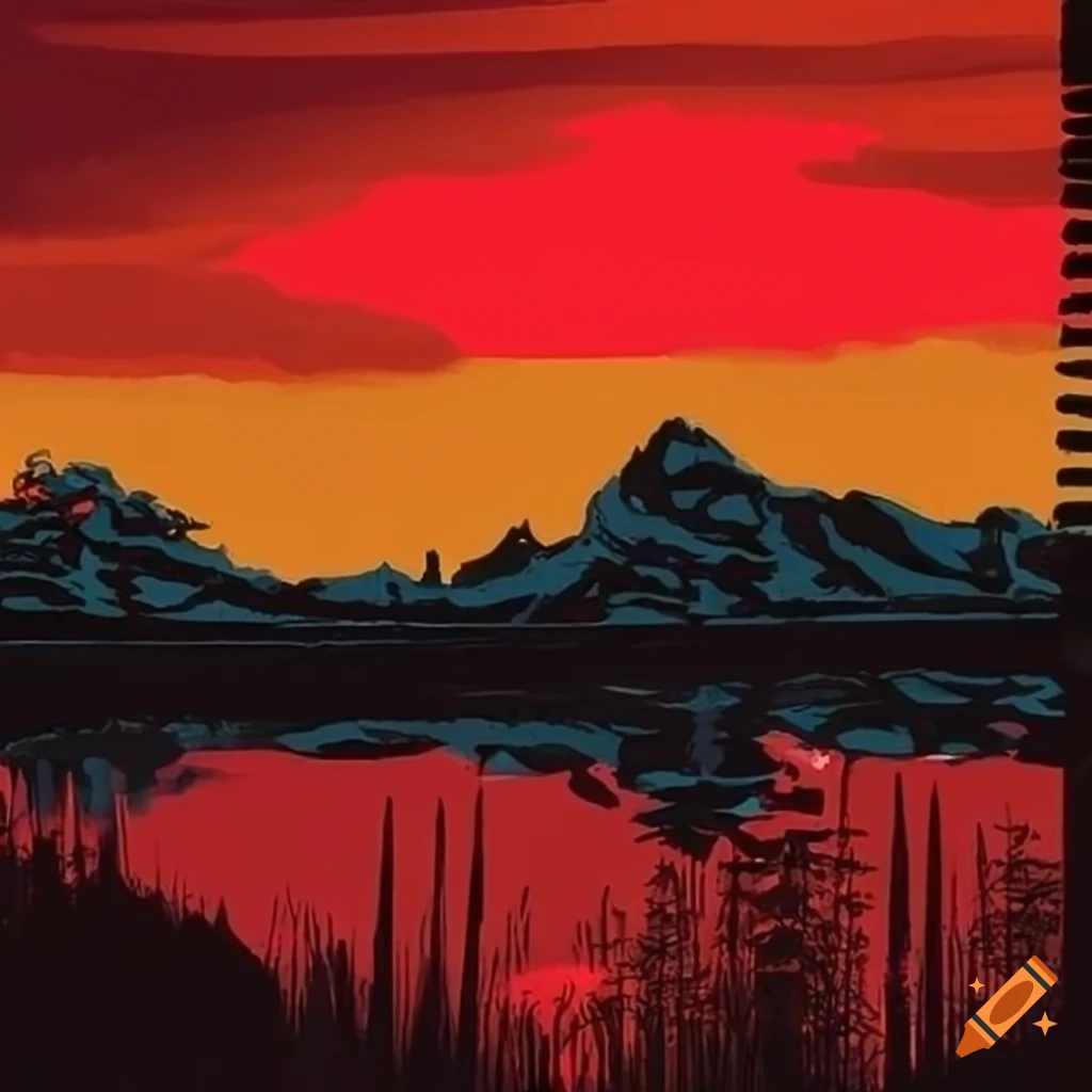 Pop art landscape on Craiyon