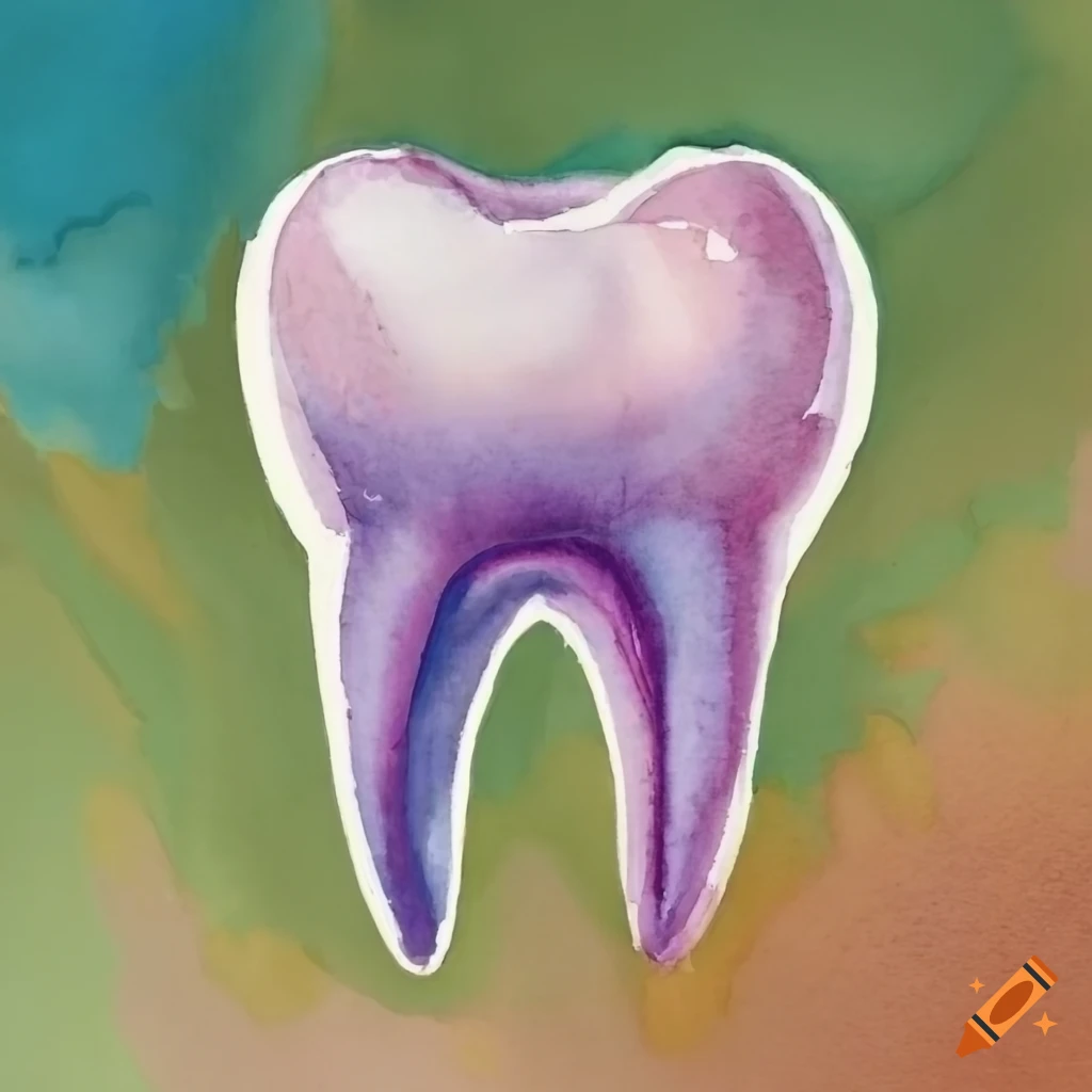 Tooth in watercolor style on Craiyon