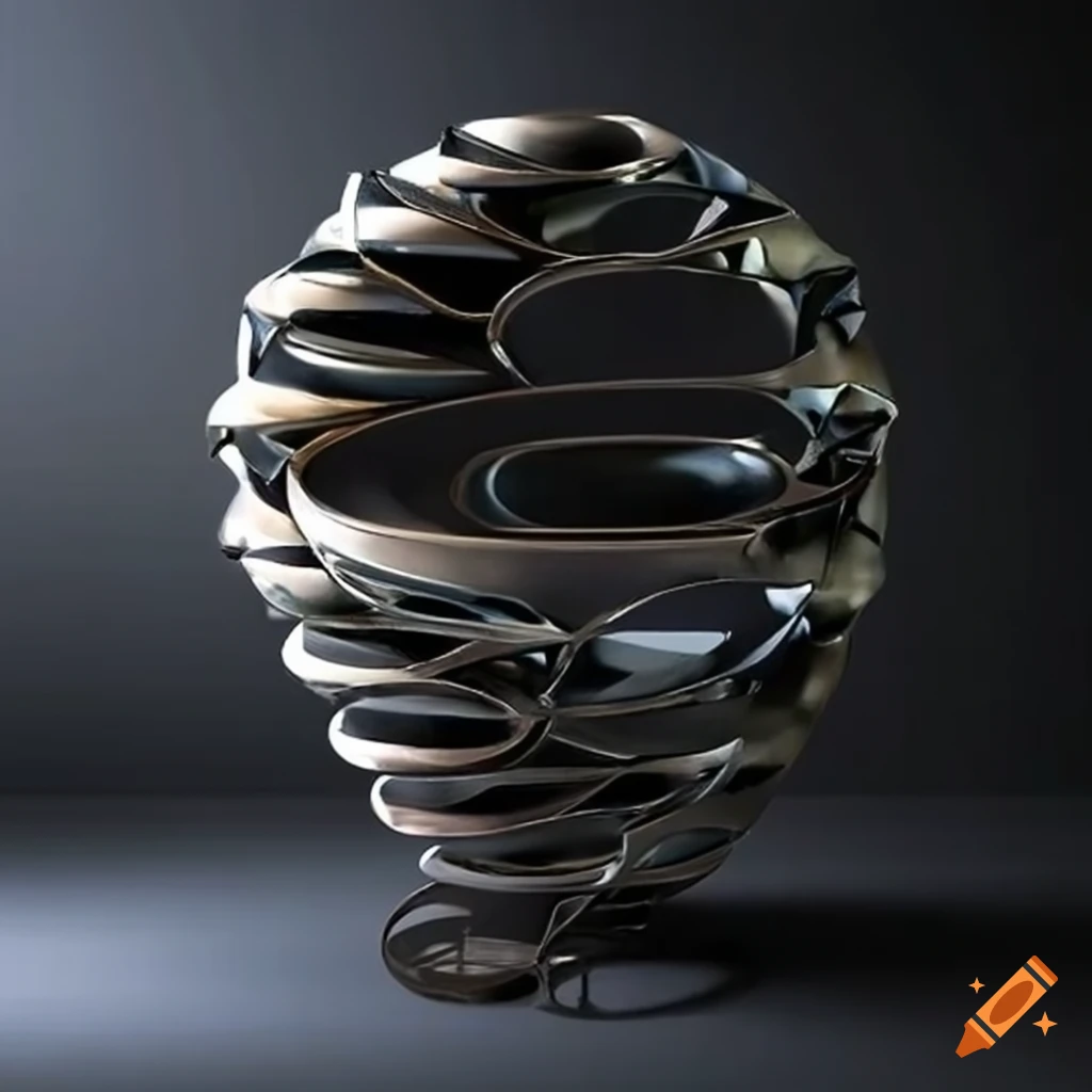 Futuristic metal plant pot on Craiyon