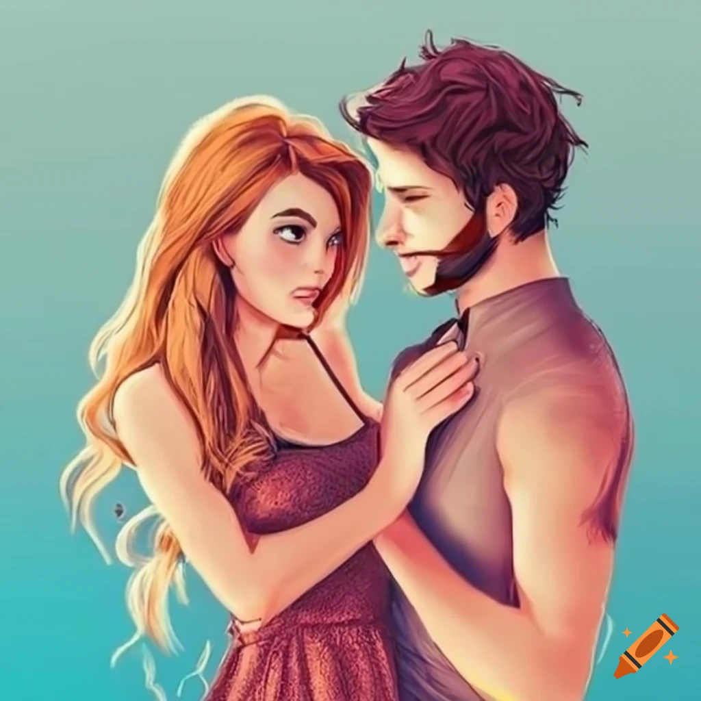 A cute couple being affectionate on Craiyon