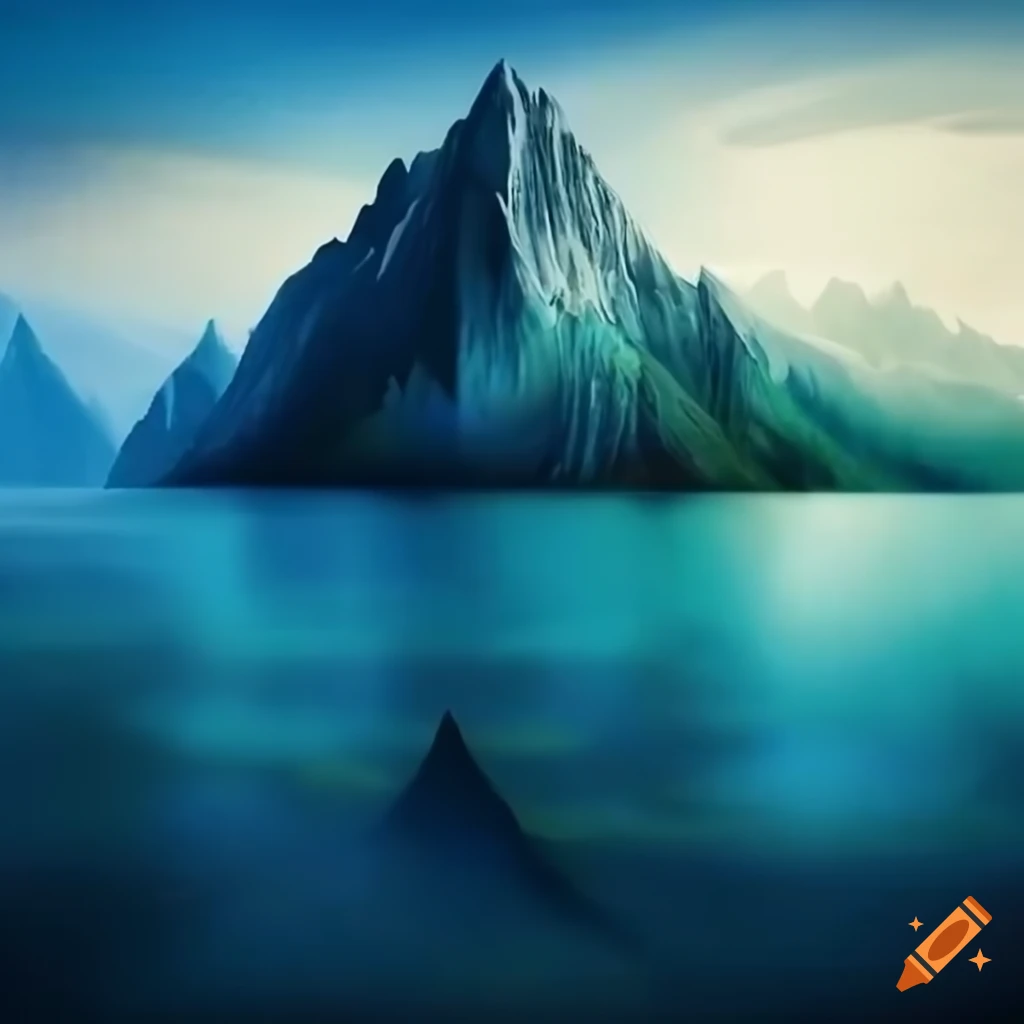 Aquamarine scenery mountain in hyper-realistic 4k resolution on Craiyon