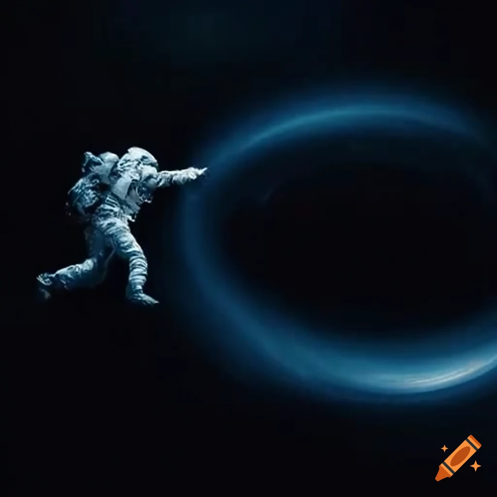 Astronaut falling into a black hole on Craiyon