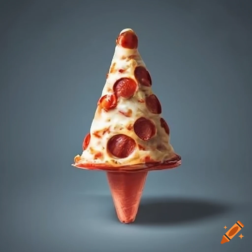 Pepperoni pizza safety cone on Craiyon