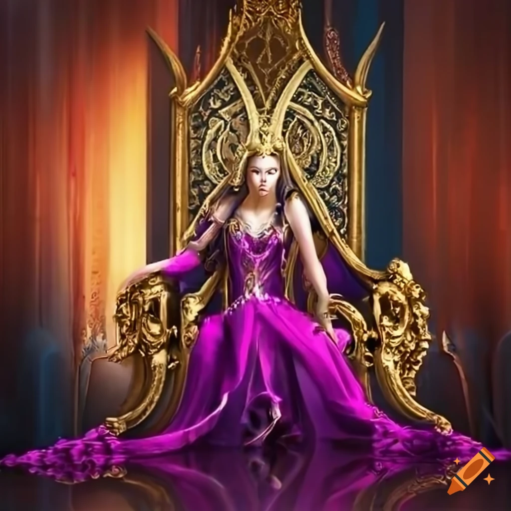Fantasy empress in a throne room on Craiyon