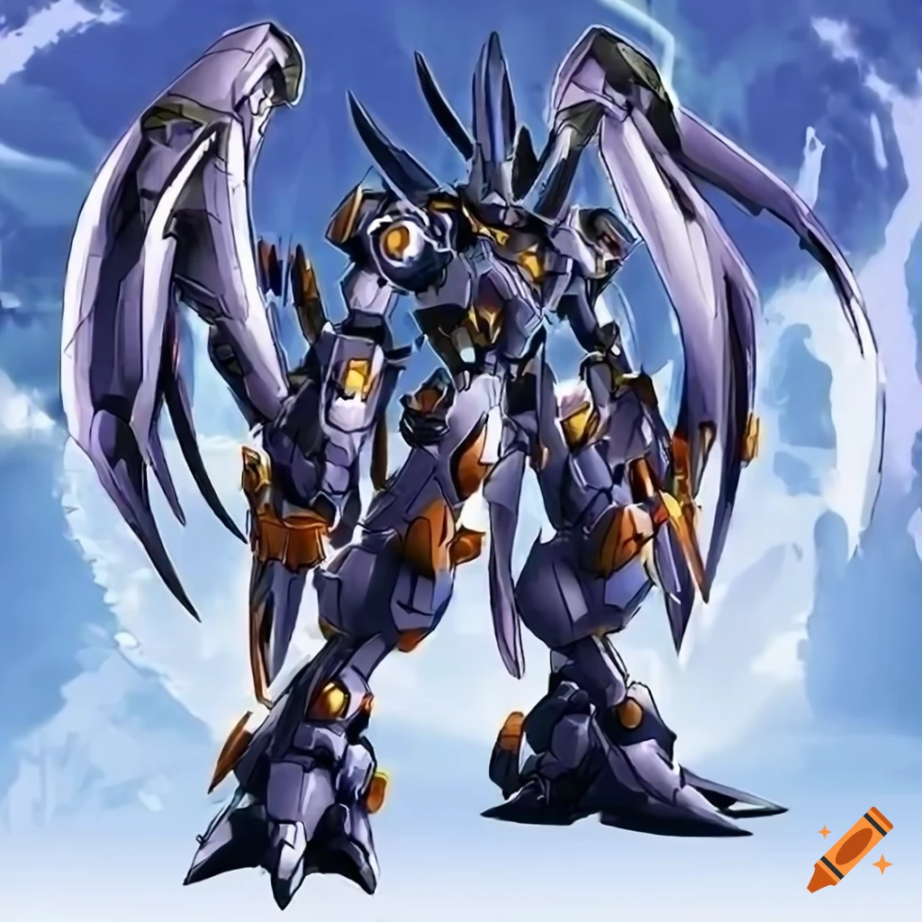 Anime mecha inspired by digimon style on Craiyon