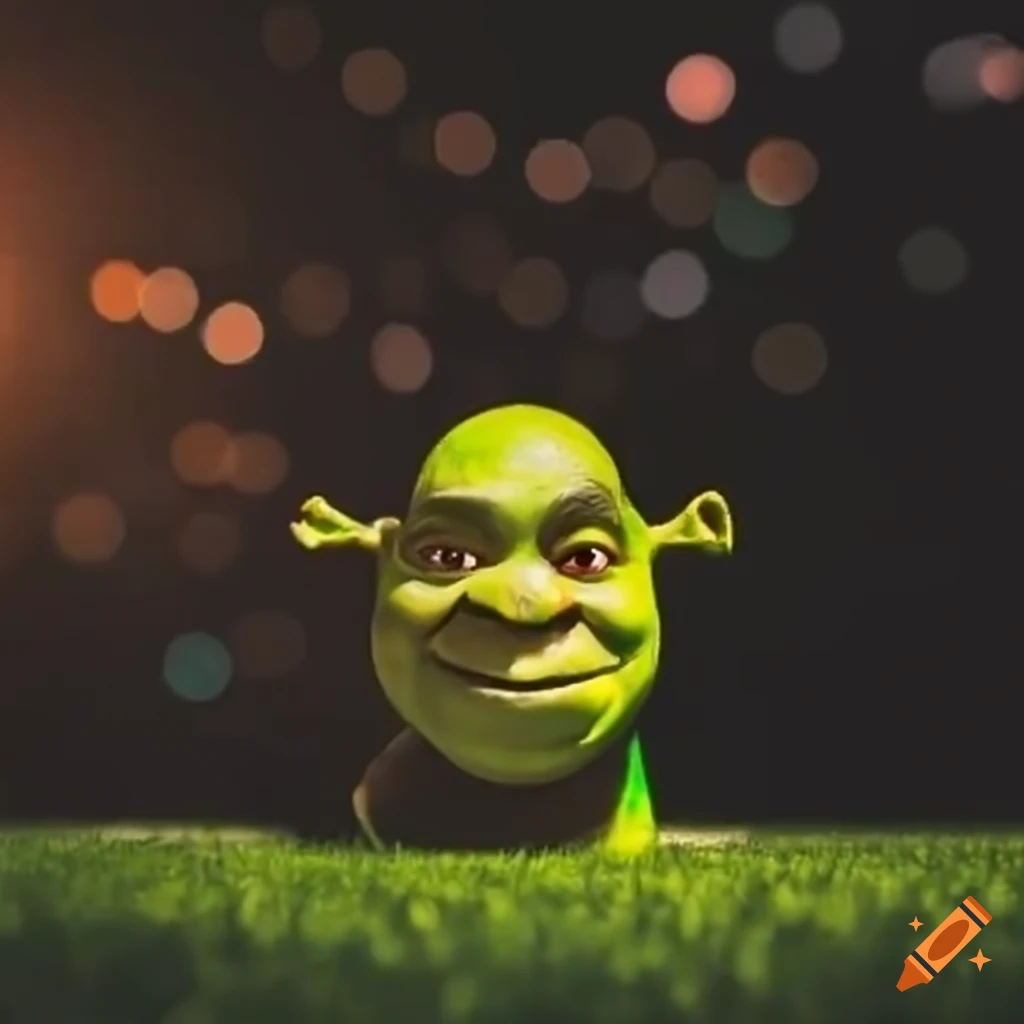 Shrek playing soccer on Craiyon