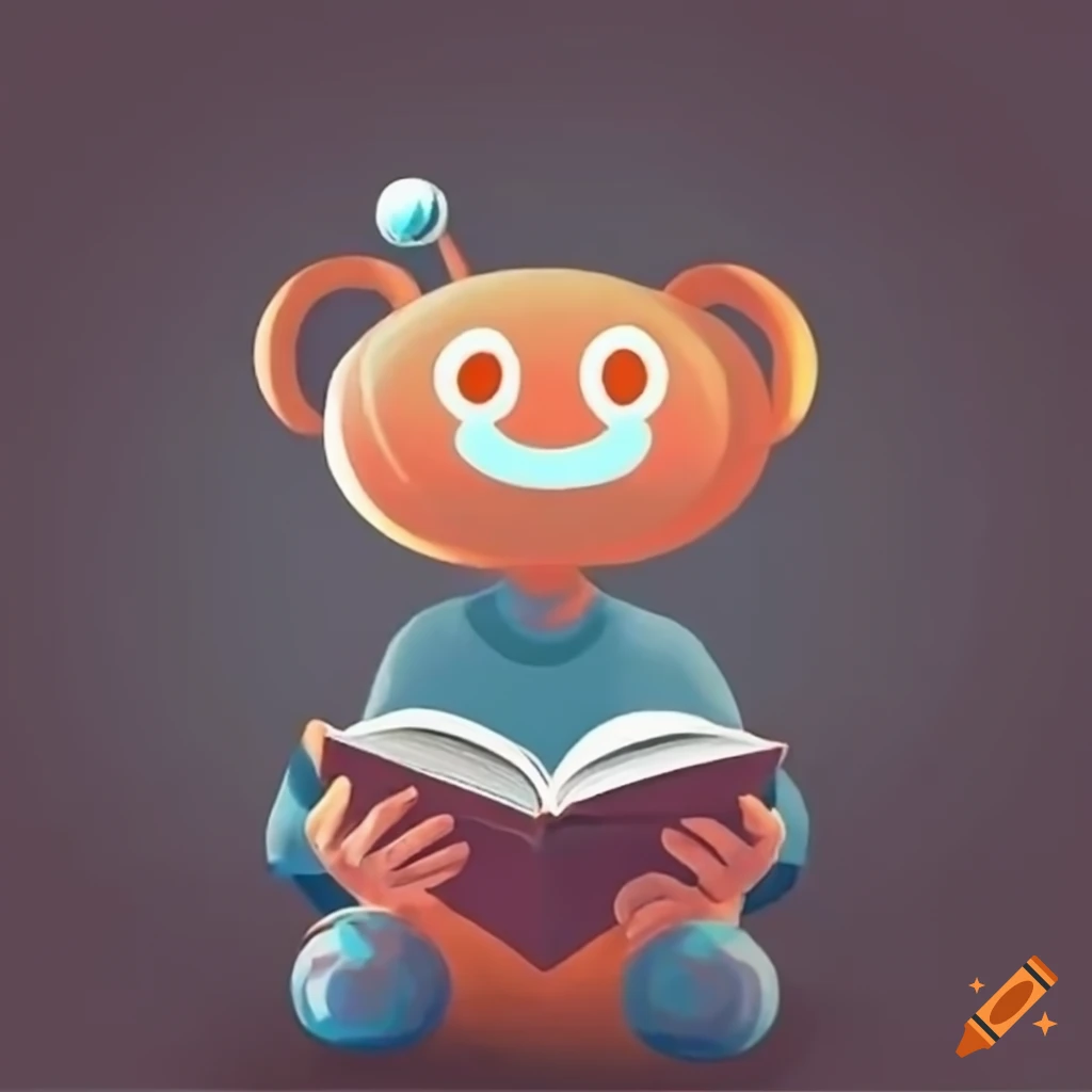 Reddit guy reading a book on Craiyon