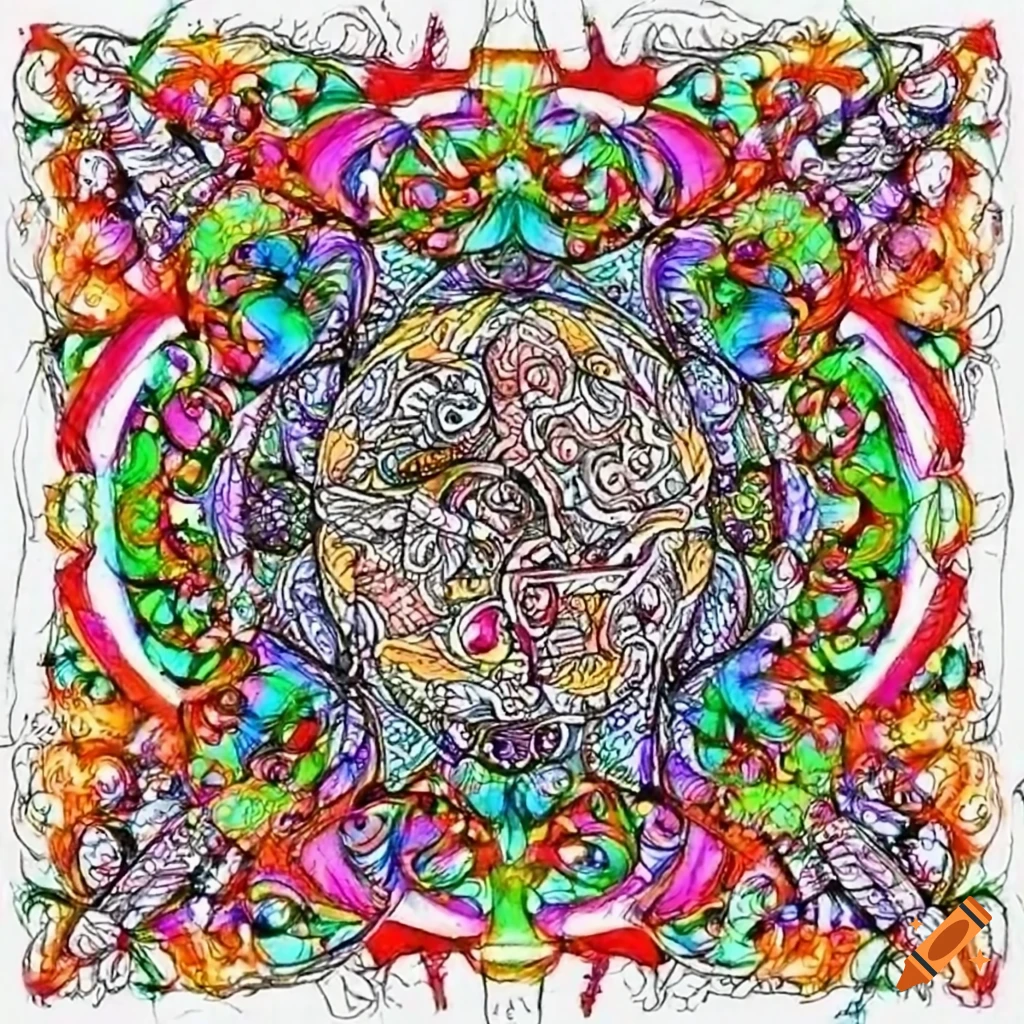 Intricately detailed zentangle drawing illustrating the story of saint ...