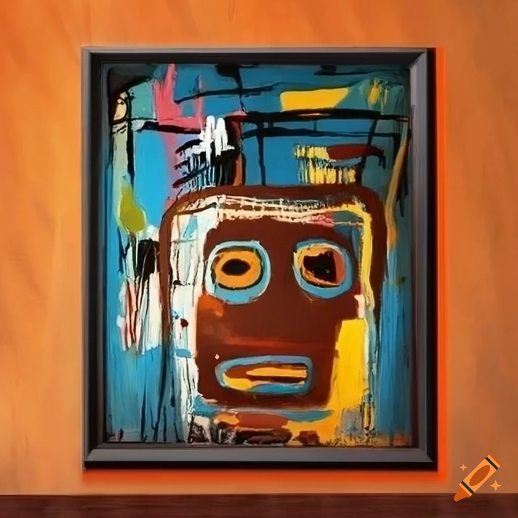 Abstract expressionism art by Basquiat in a modern interior setting on ...
