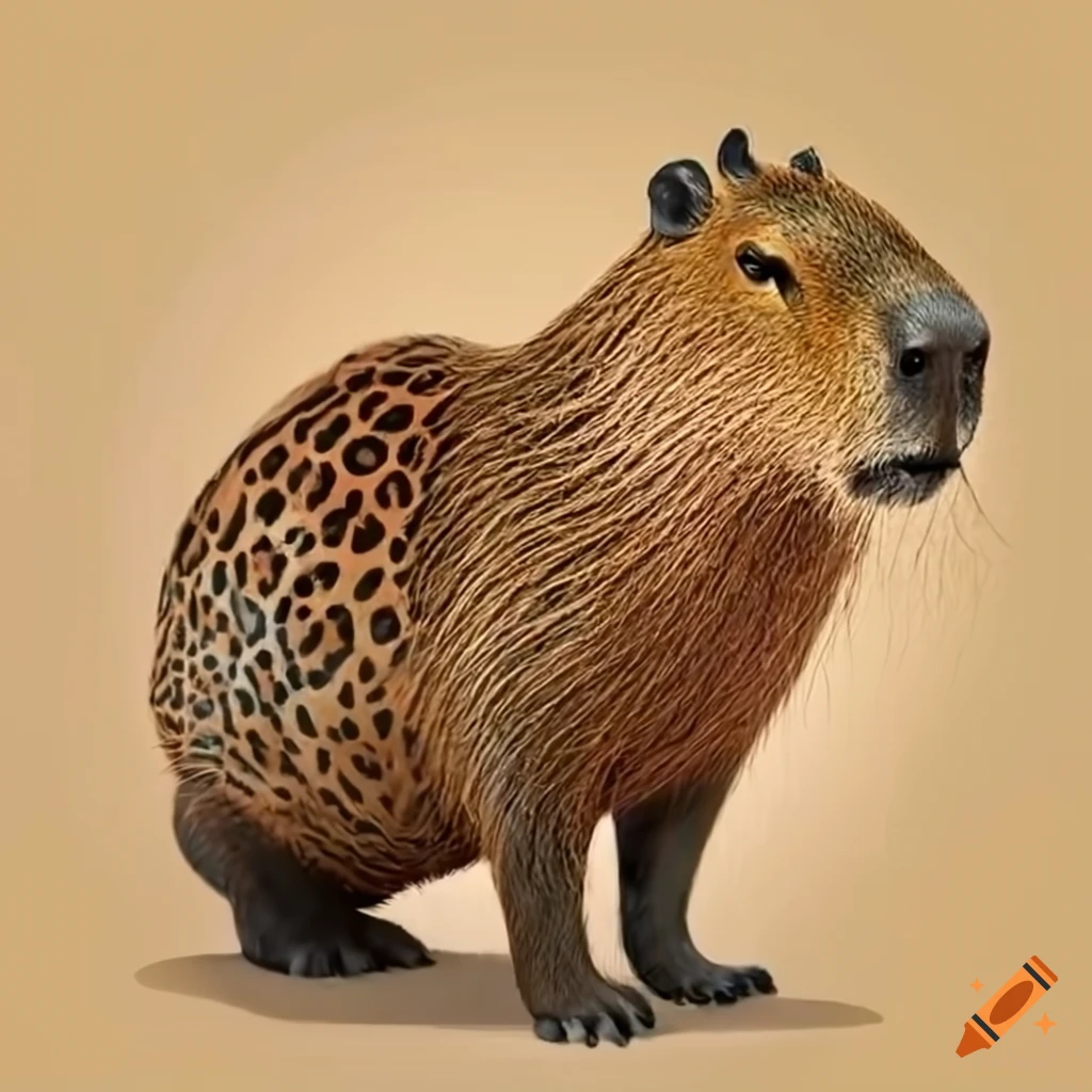 Capybara with jaguar back and dolphin legs on Craiyon