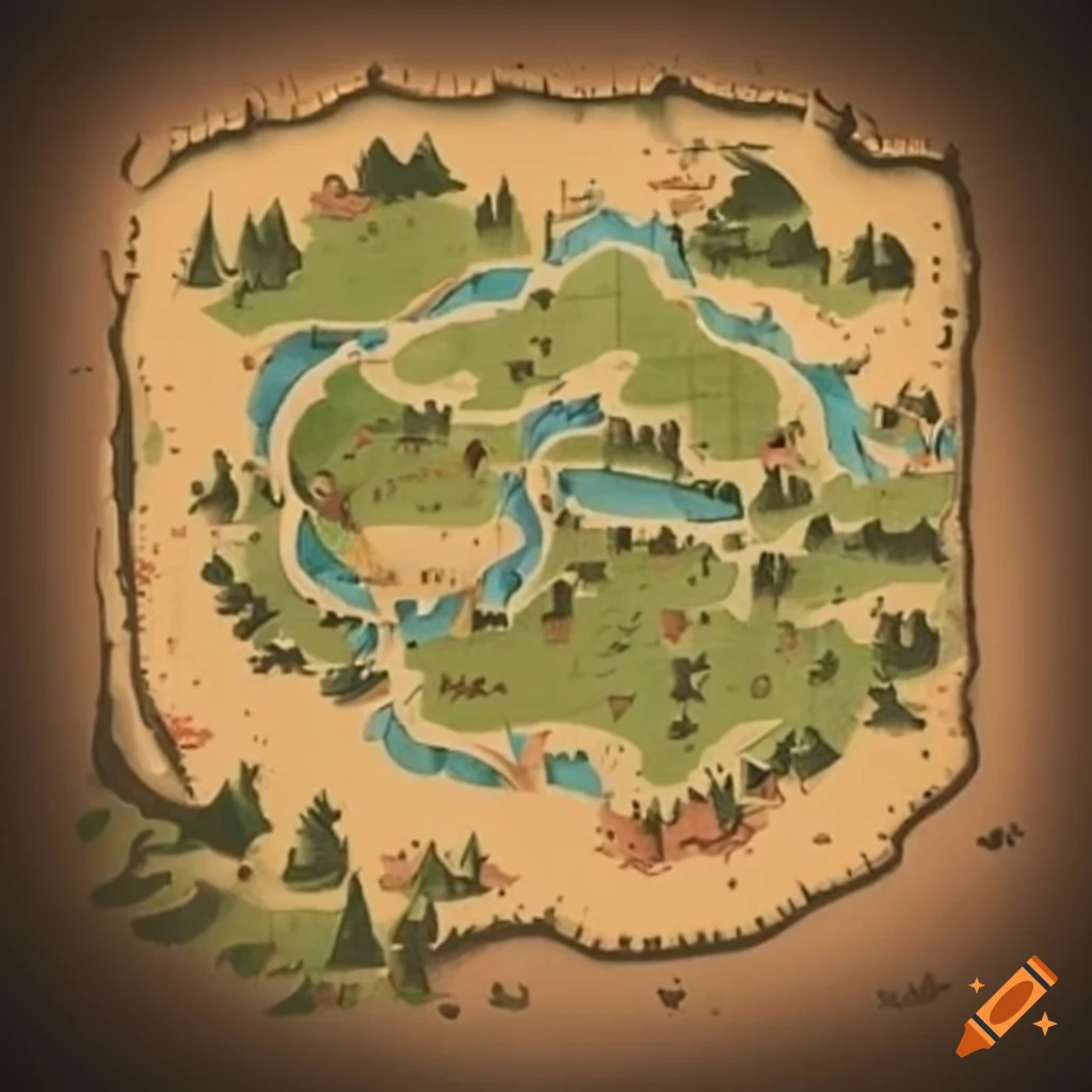 Detailed map of a fantastical medieval world with castles and cities on ...