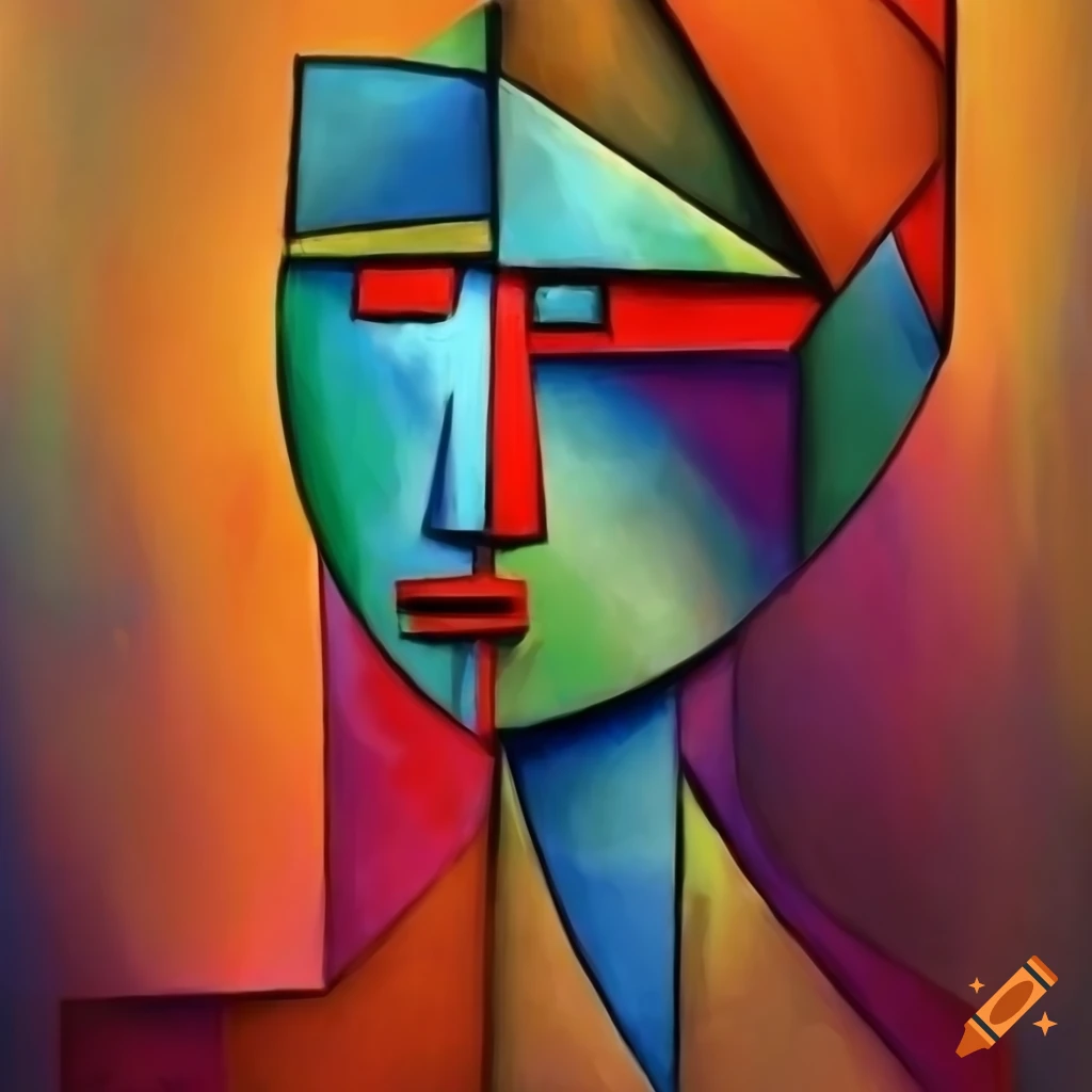 Abstract cubist art piece on Craiyon