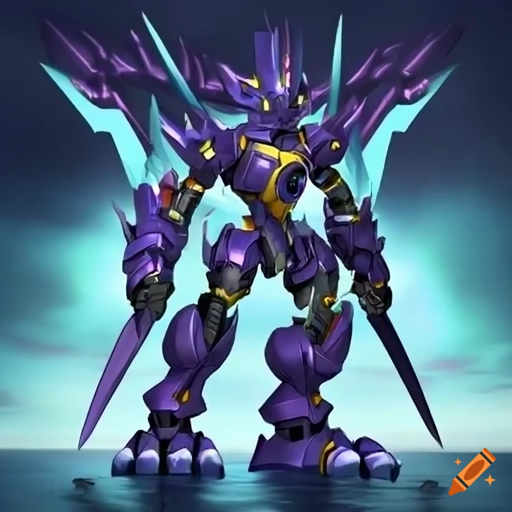 Digimon-style animated mecha design on Craiyon