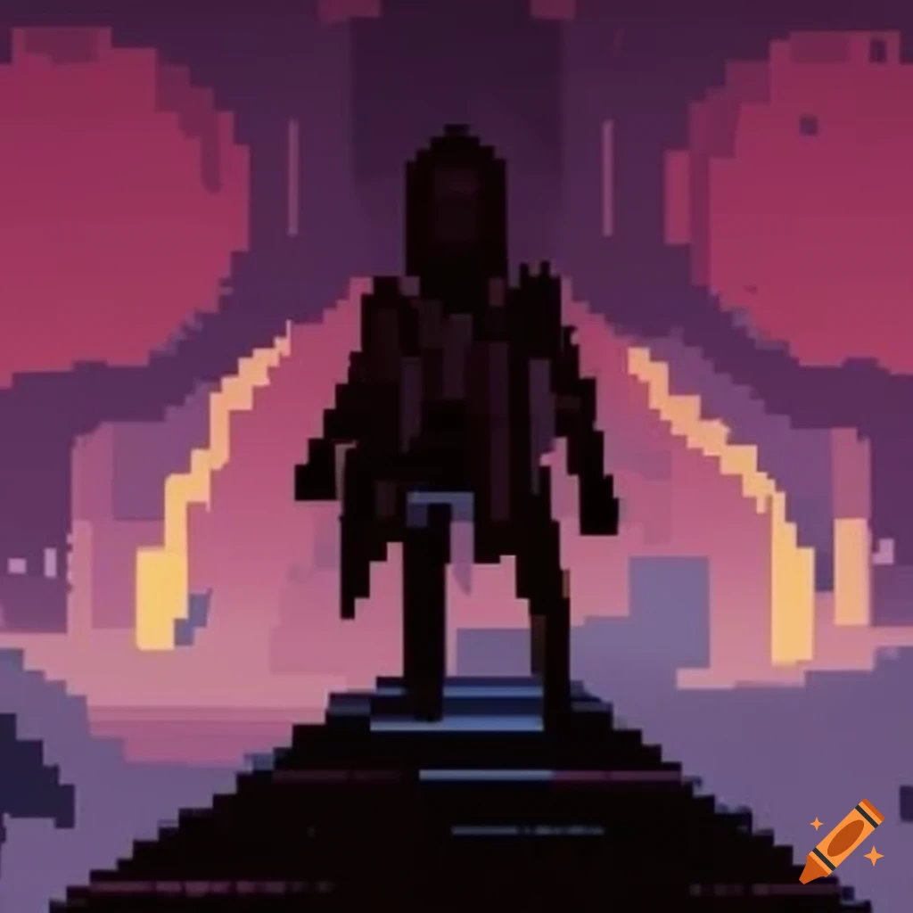 Cover art for a mysterious and adventurous 8-bit game on Craiyon