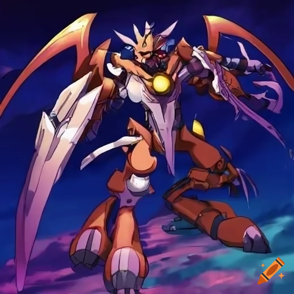 Anime mecha similar to digimon style on Craiyon