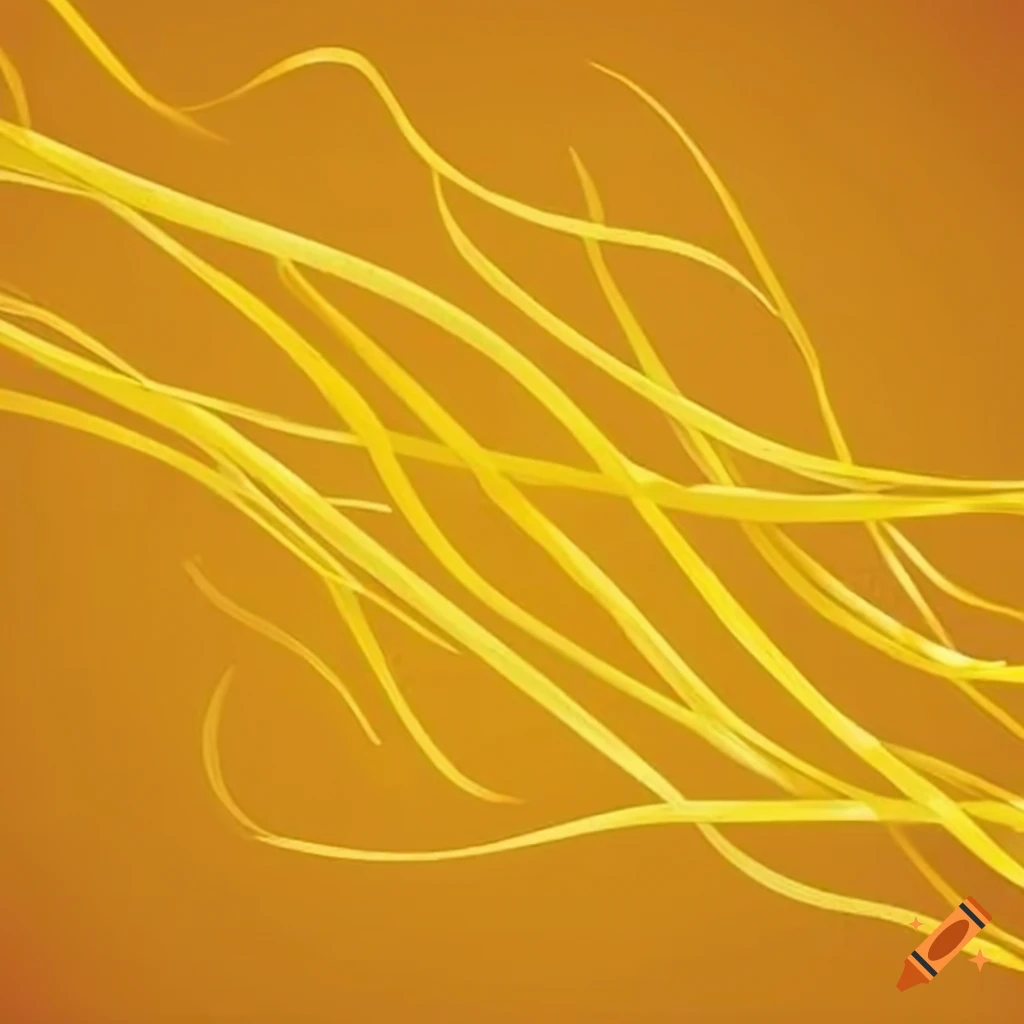 Yellow long fibers in vector style on Craiyon