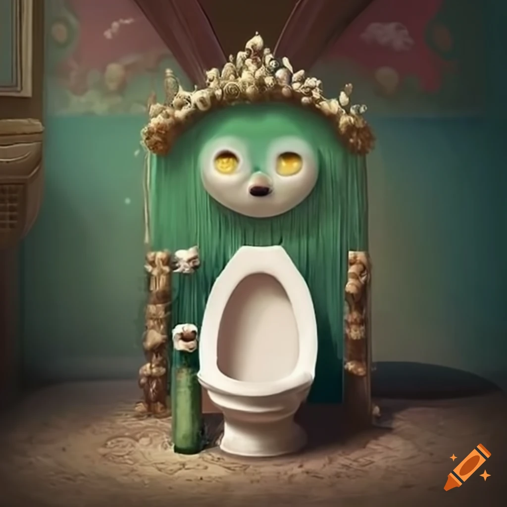 Magic anthropomorphic toilet from a fairy tale on Craiyon