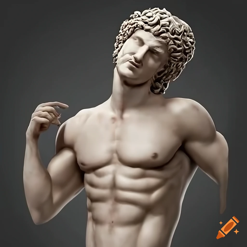 Ancient Greek physique-like statue in 4K resolution on Craiyon