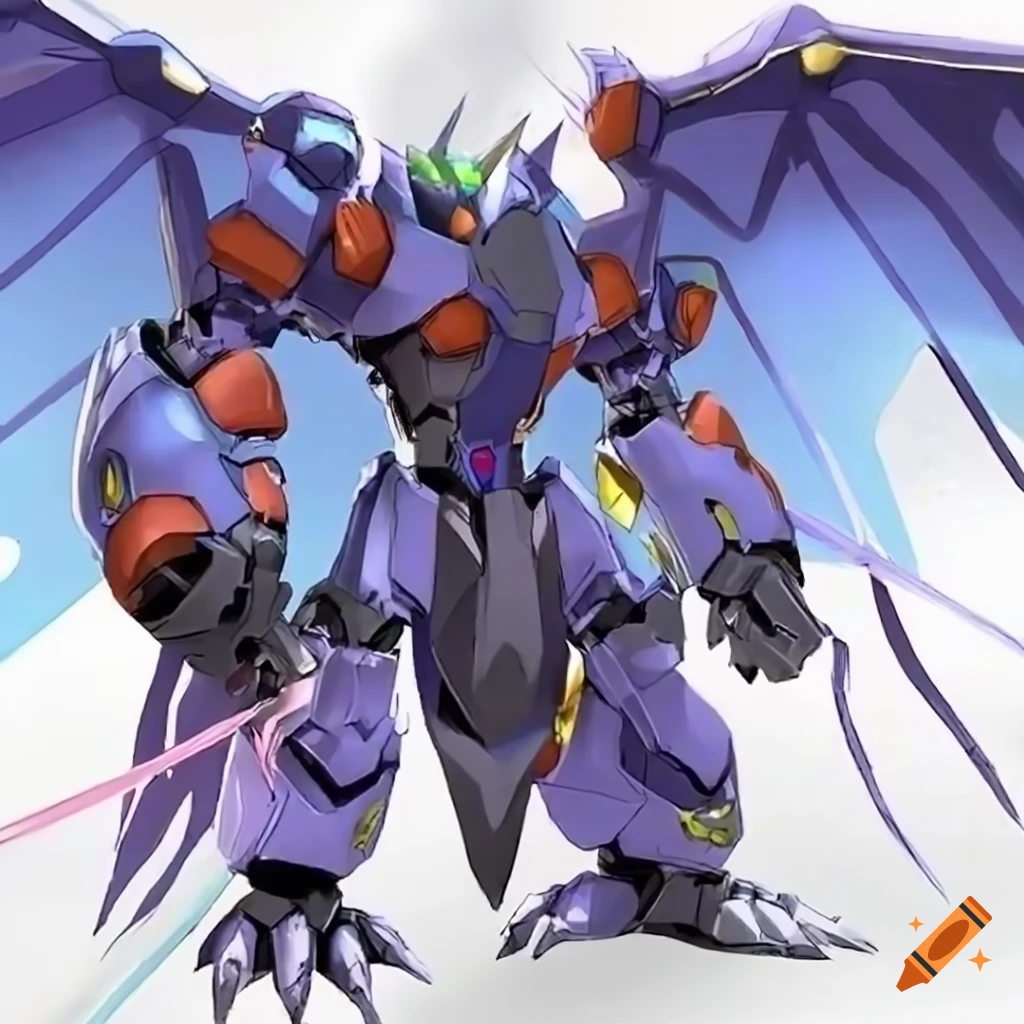 Anime mecha inspired by digimon style on Craiyon