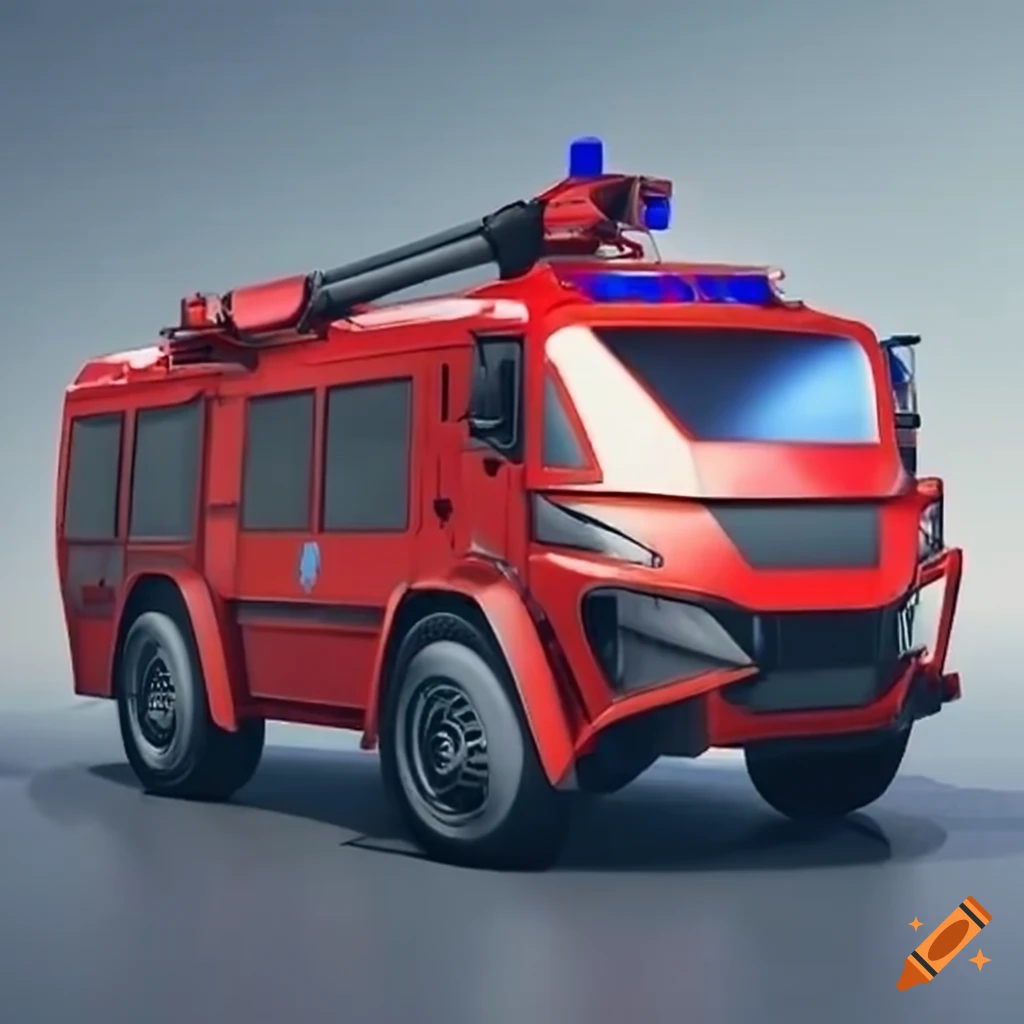 Futuristic italian fire truck on Craiyon