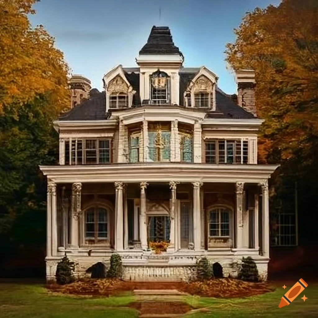 Second Empire home architecture style on Craiyon