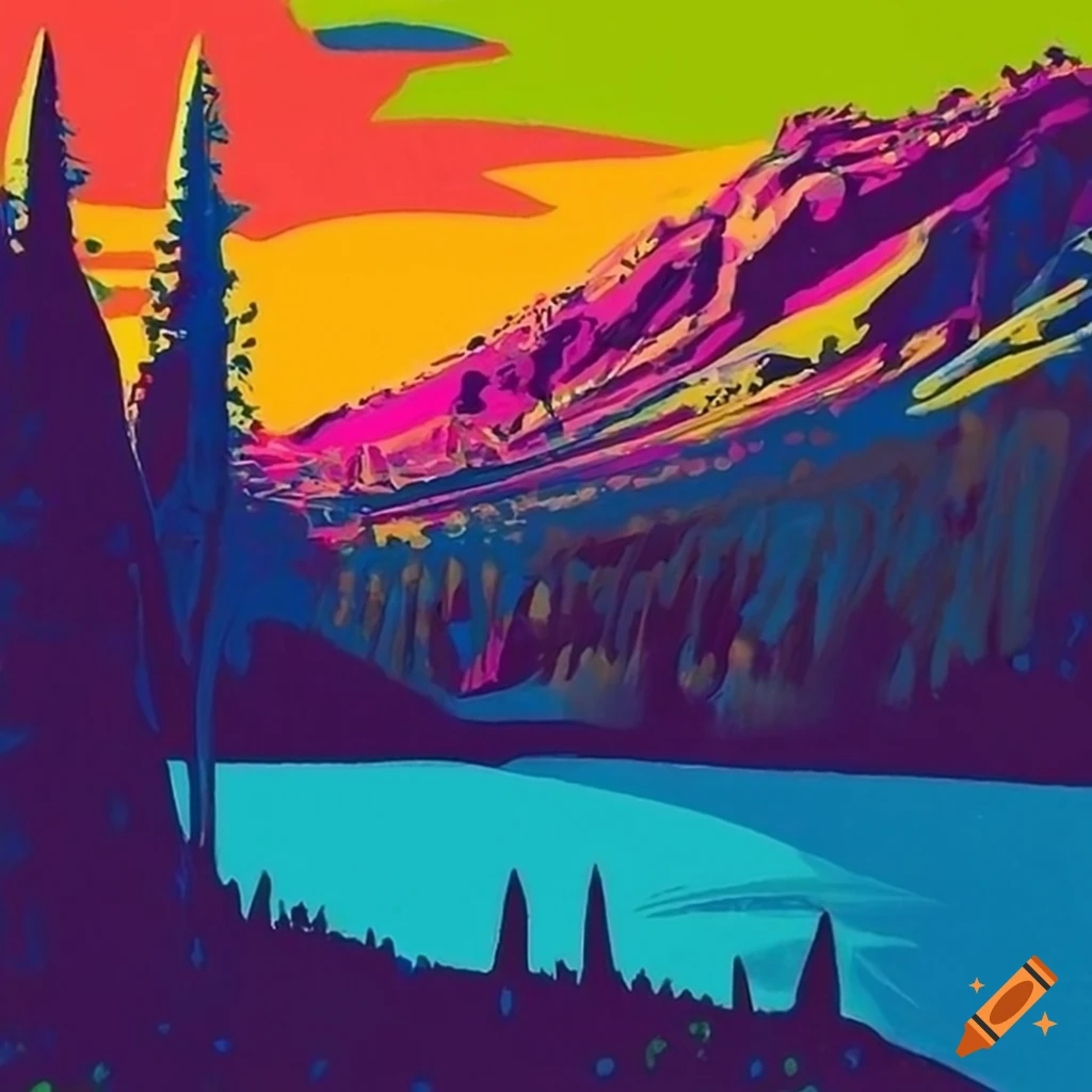 Pop art landscape on Craiyon