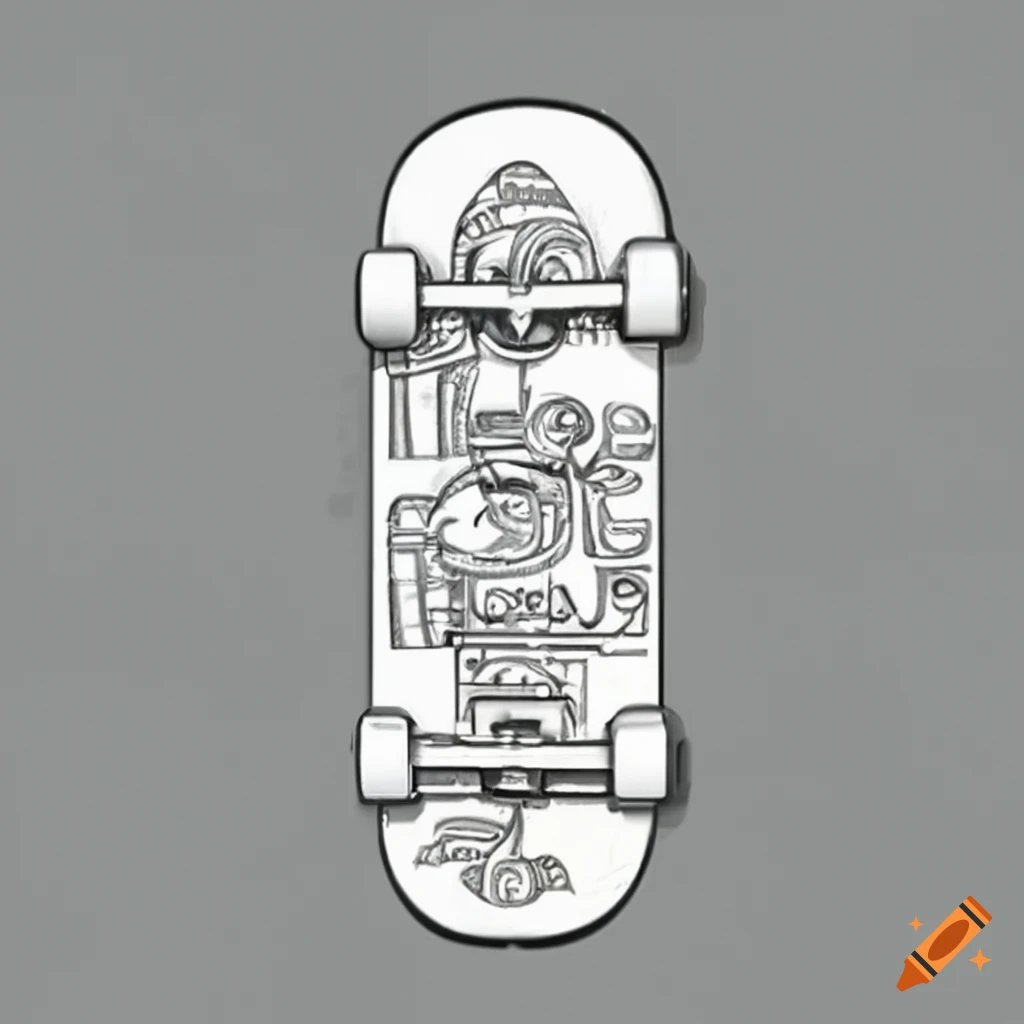 Aztec style skateboard design on Craiyon