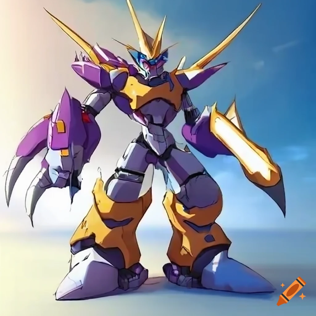 Anime mecha in digimon style on Craiyon