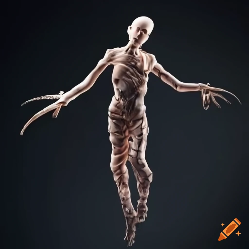 Mysterious floating figure with humanoid features and glass shards for ...