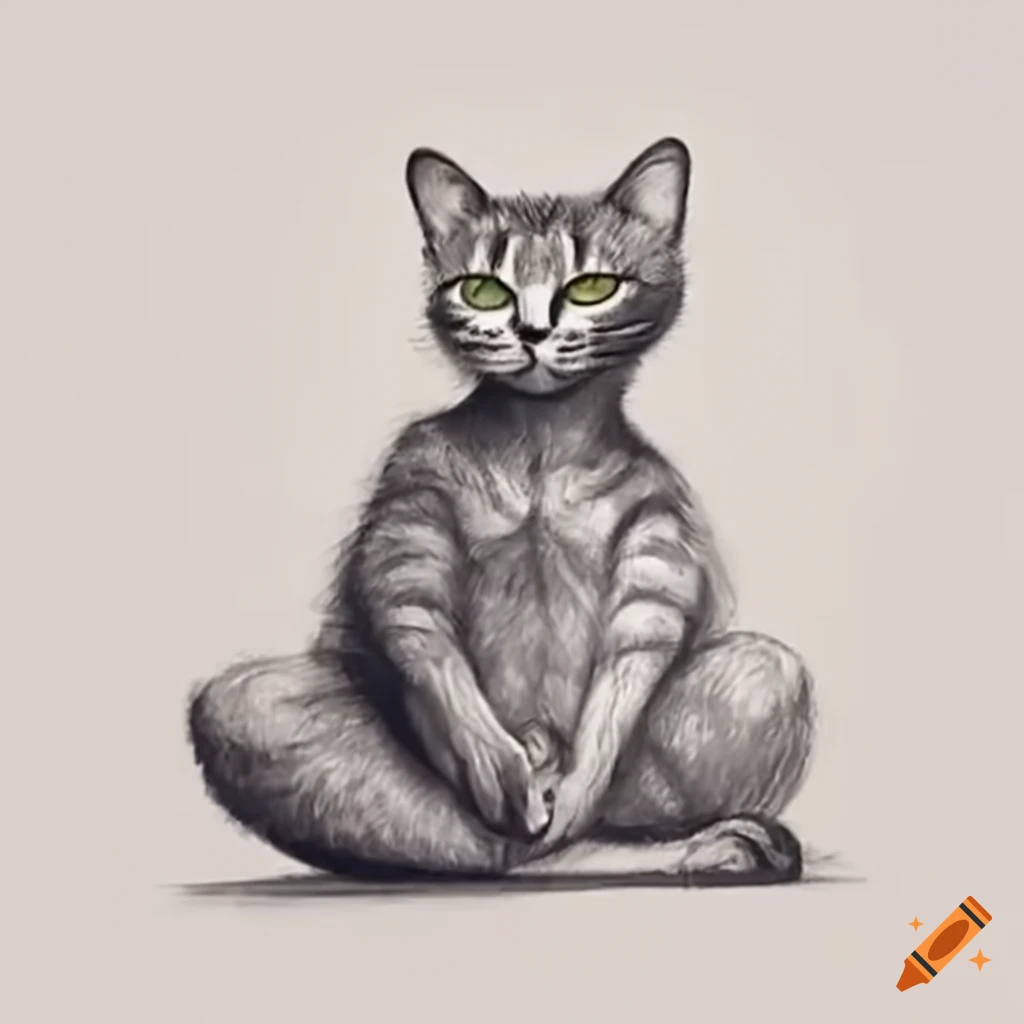 Cat performing a yoga pose on Craiyon