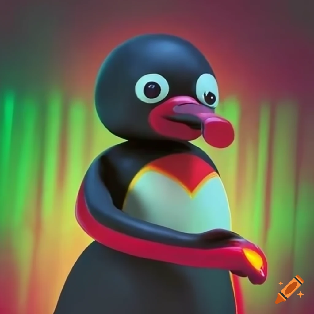 Pingu enjoying a metal concert on Craiyon