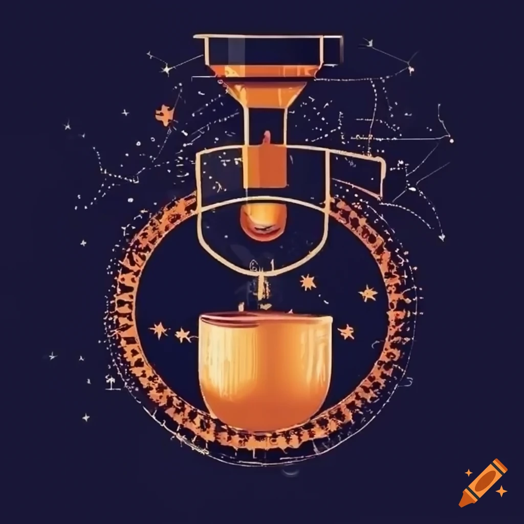 Coffee roaster machine logo with constellation pattern on Craiyon