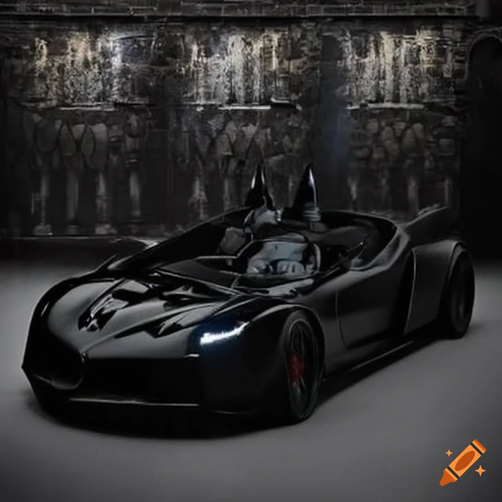 Batman transformed into a luxury sports car on Craiyon