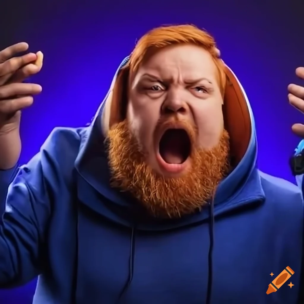 Streamer CaseOh with angry face at Waffle House on Craiyon