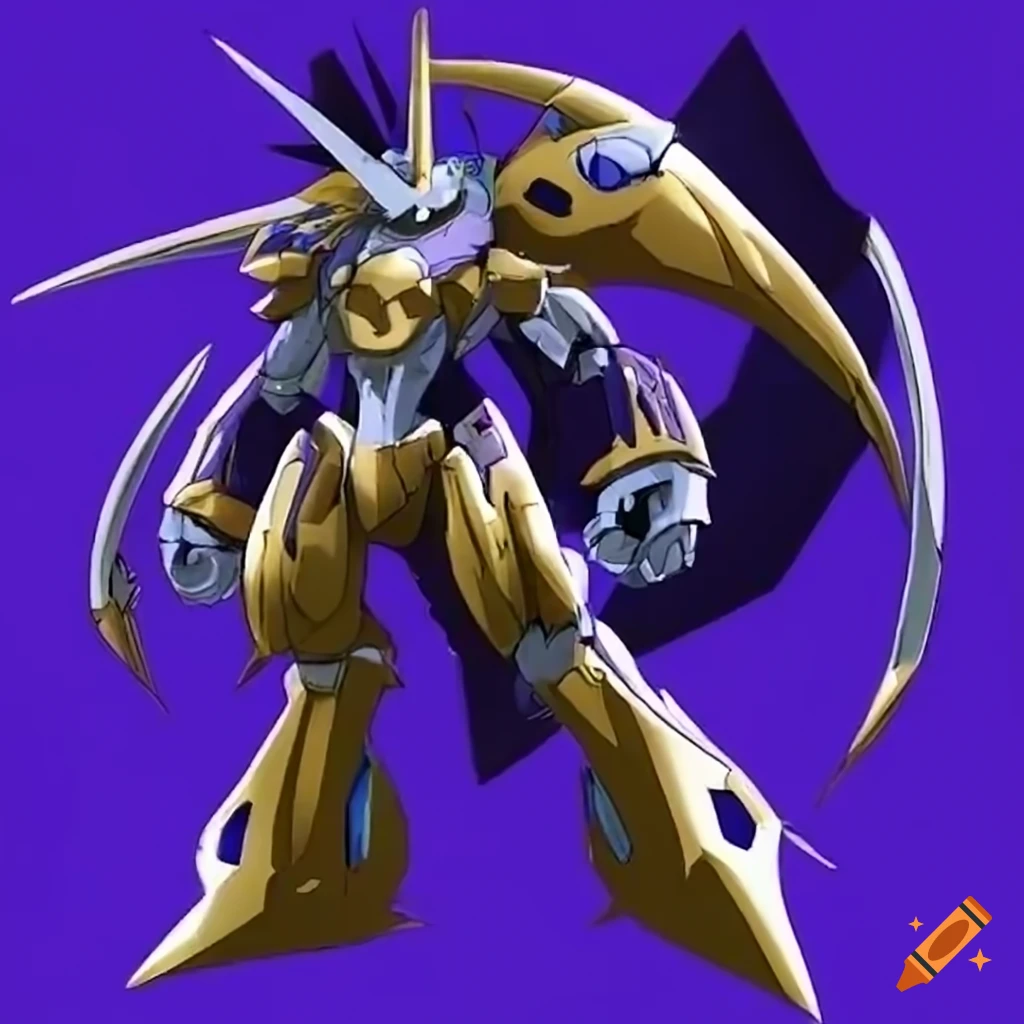 Digimon-style anime mecha character on Craiyon
